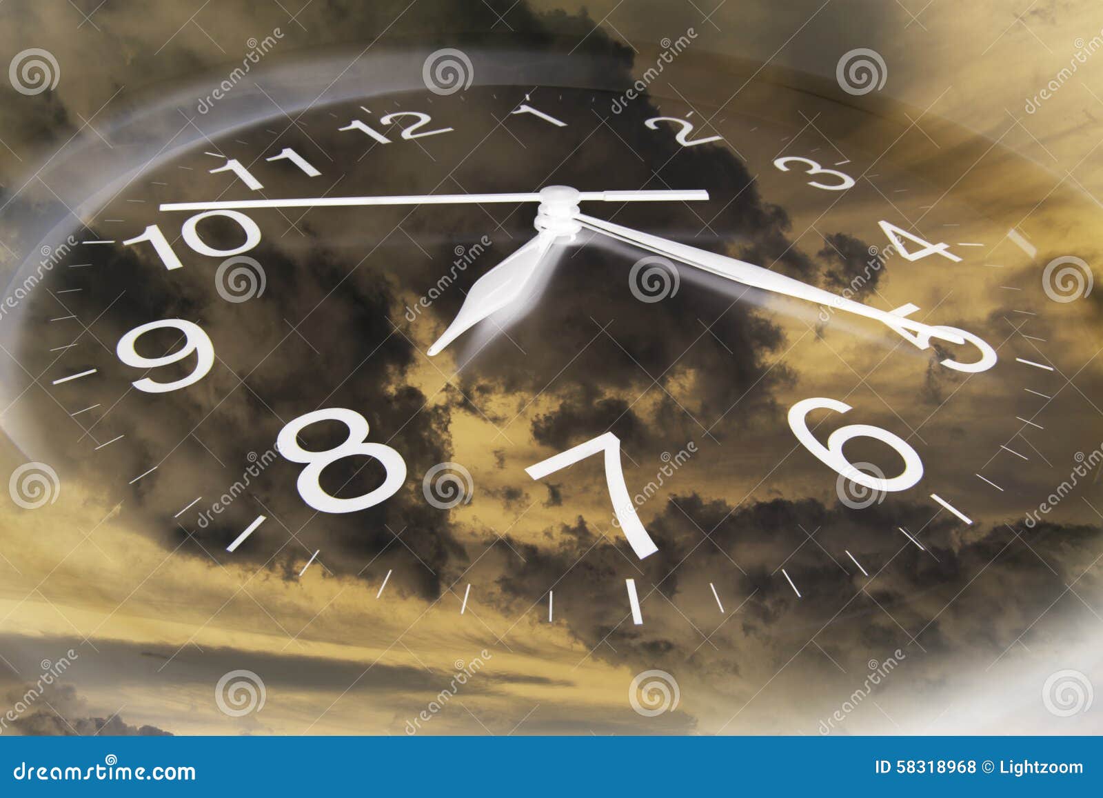 Clouds and Clock stock photo. Image of fluffy, meteorology - 58318968