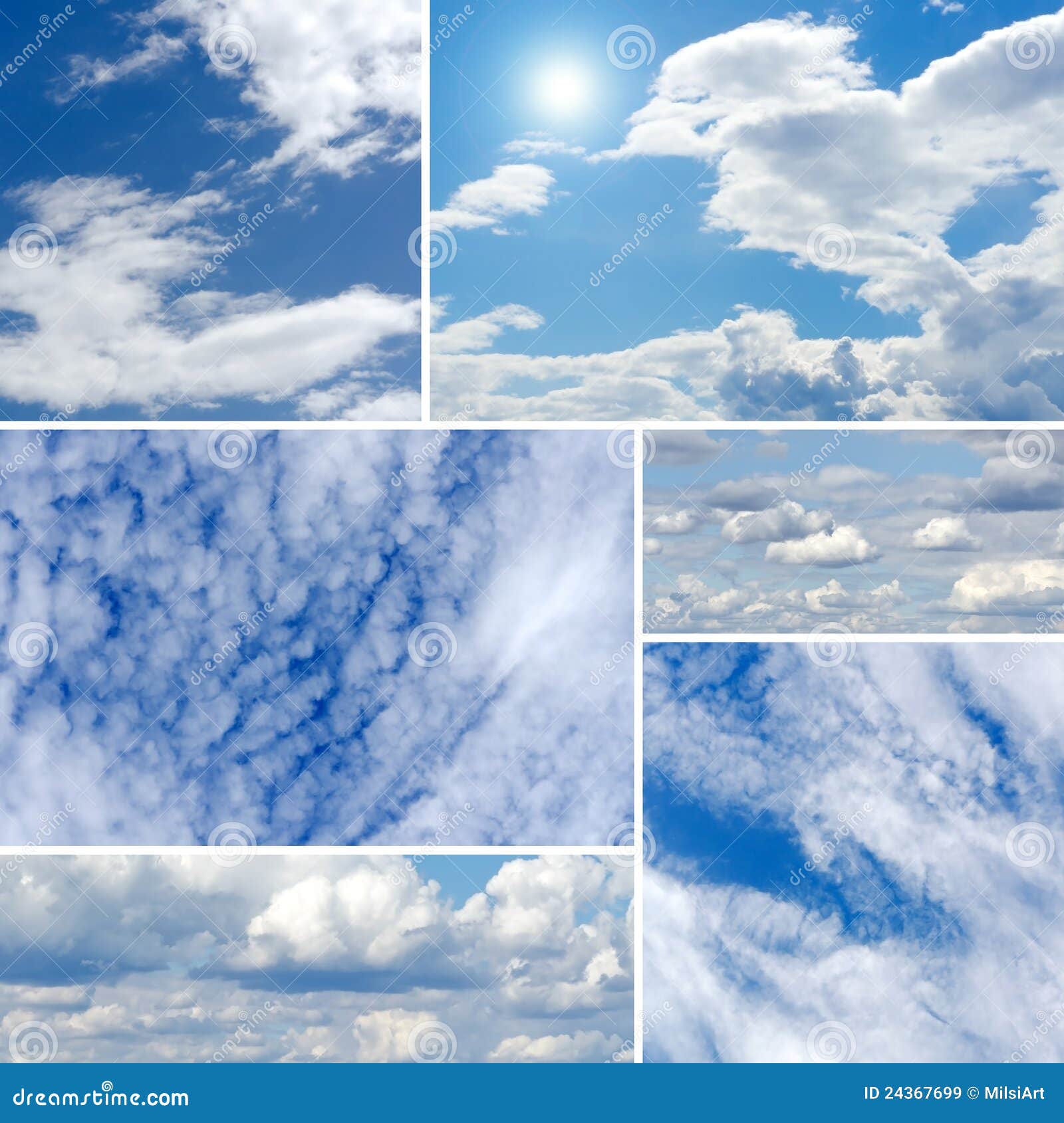 Clouds Collage stock image. Image of cumulonimbus, cloudiness - 24367699