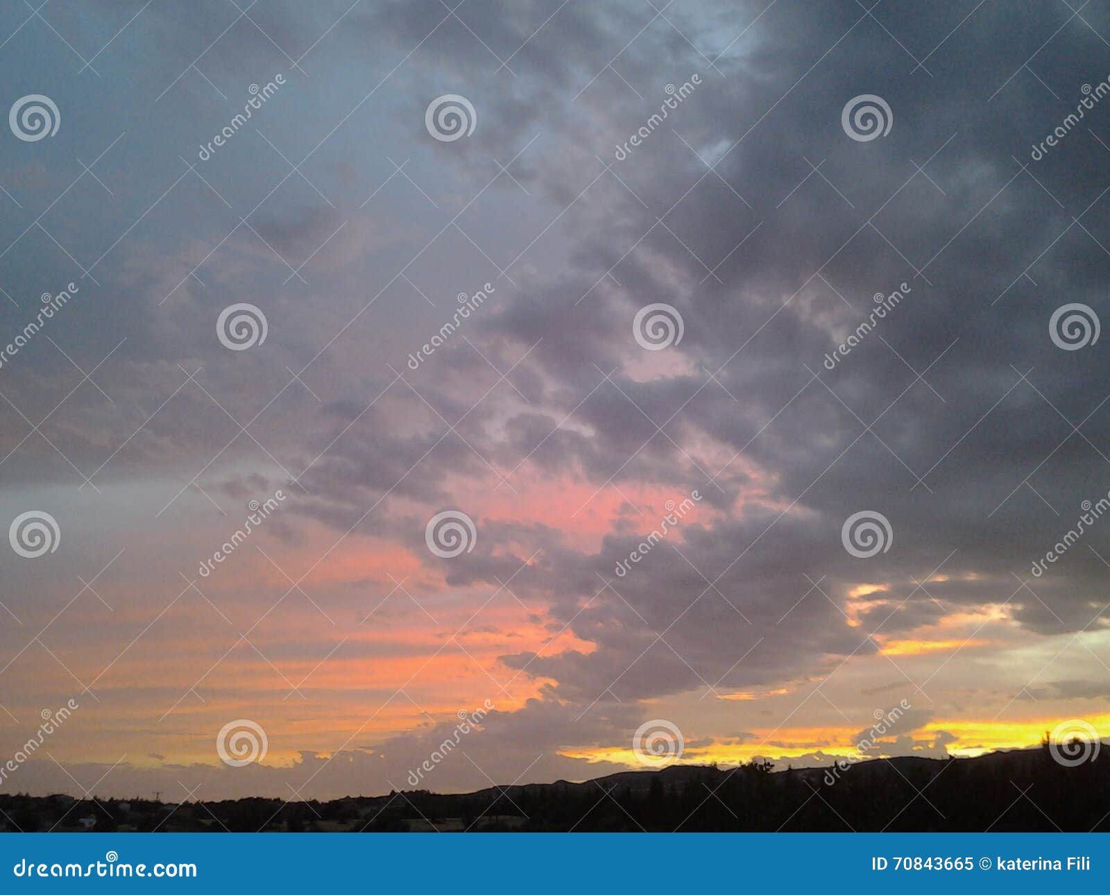 Clouds Colour Red Yellow Sky Sunset Nature Stock Image - Image of ...