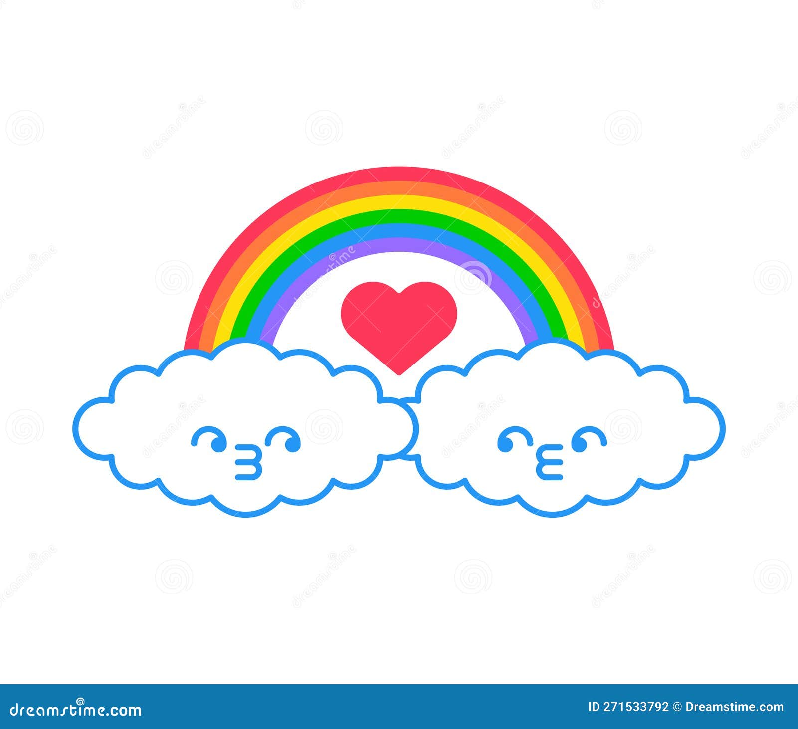 Clouds Couple Love. Cloud is in Love Stock Illustration - Illustration ...