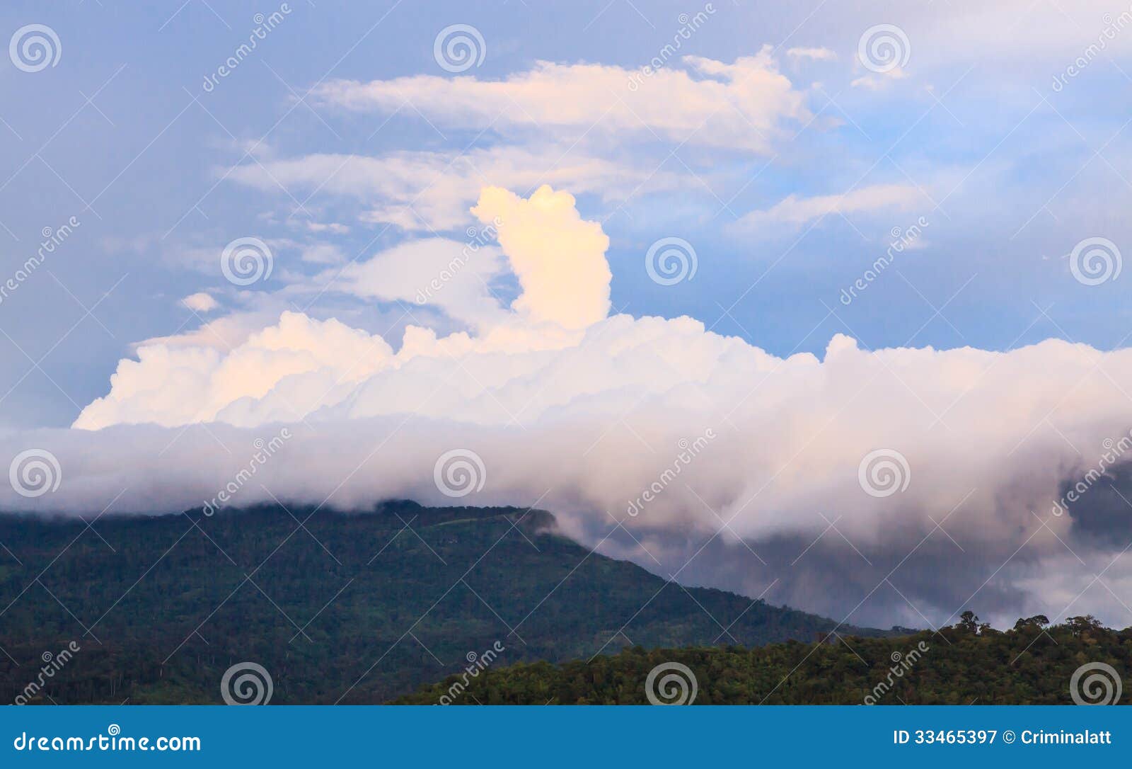 Clouds cover the mountain stock image. Image of white - 33465397
