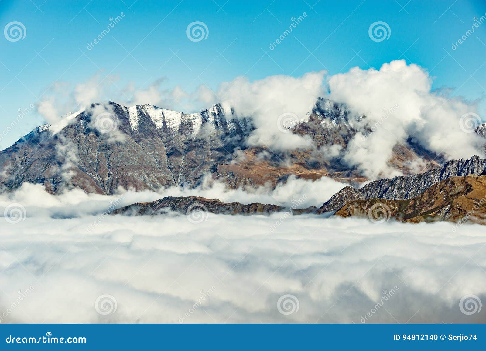 Clouds Cover the Mountain Tops. Stock Photo - Image of dusk, peak: 94812140