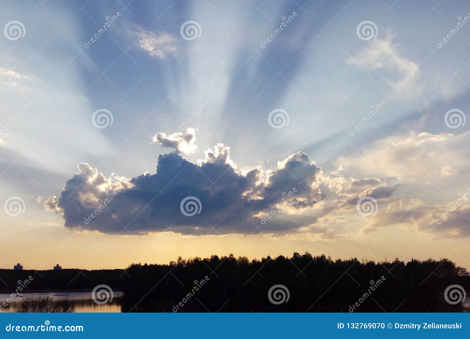 The Clouds Cover the Sun. the Beautiful Sky with Clouds and Sun Light ...