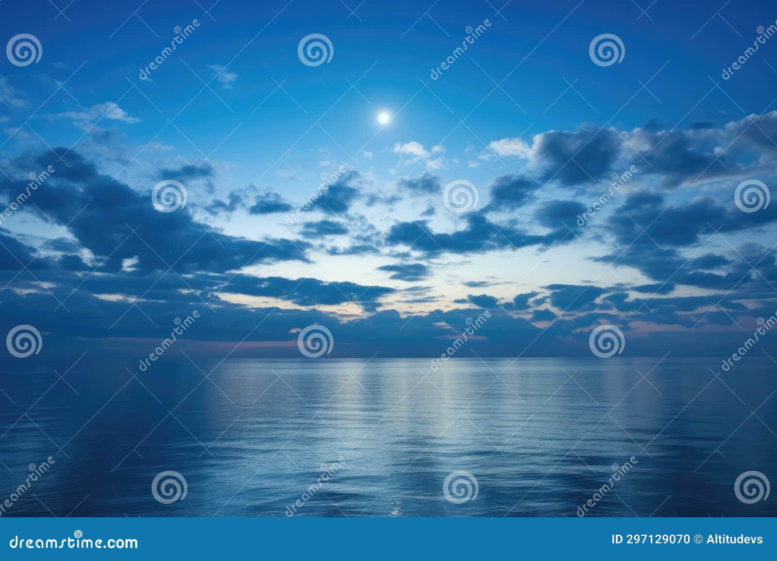 Clouds Covering a Full Moon Over an Ocean Stock Photo - Image of cover ...