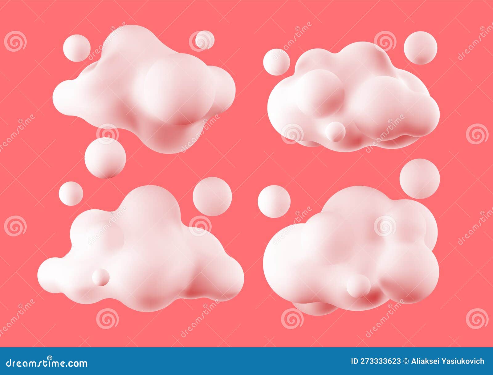 Clouds 3d vector set. stock vector. Illustration of abstract - 273333623