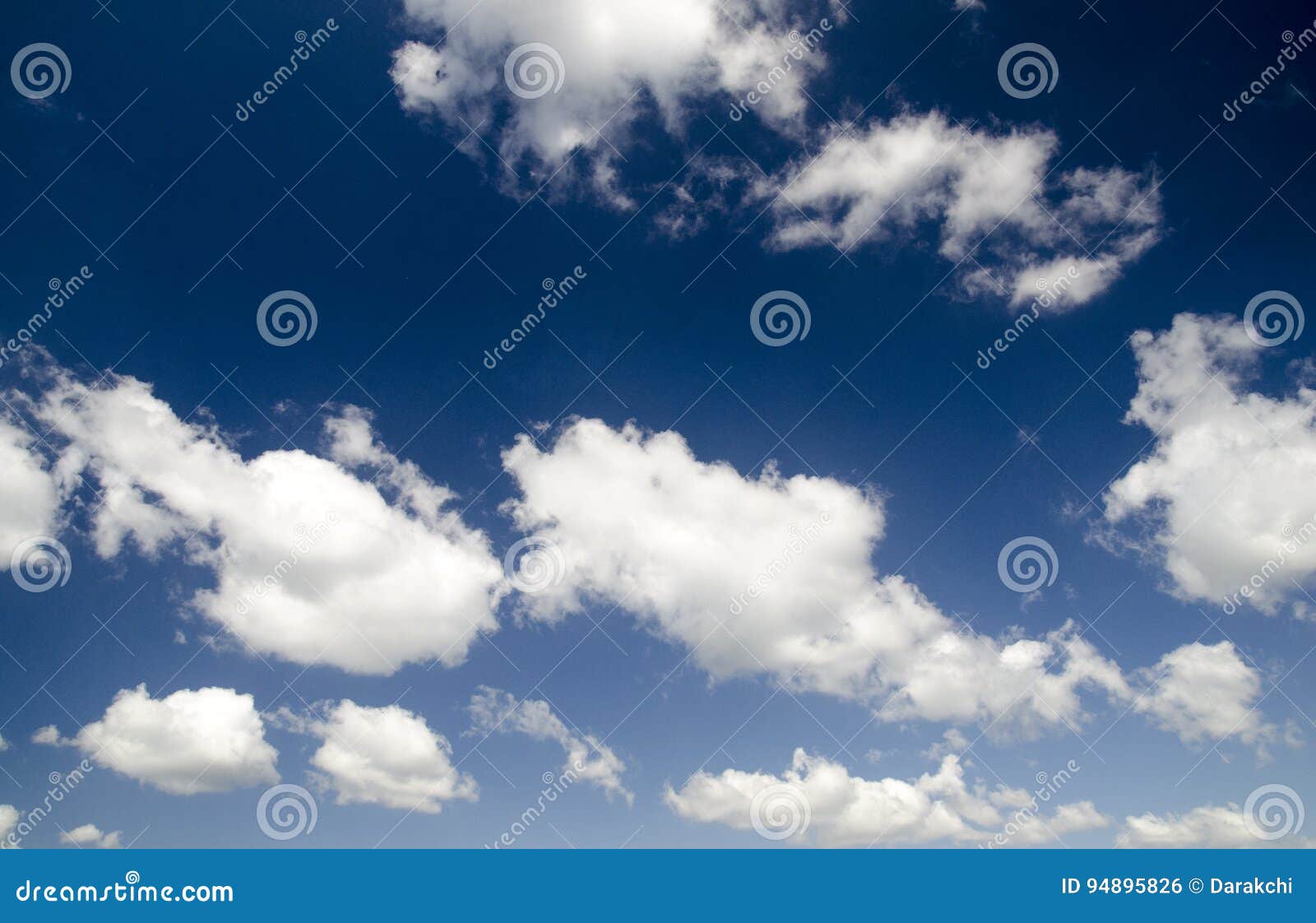 Clouds in Deep Blue Summer Sky Stock Photo - Image of outdoors ...