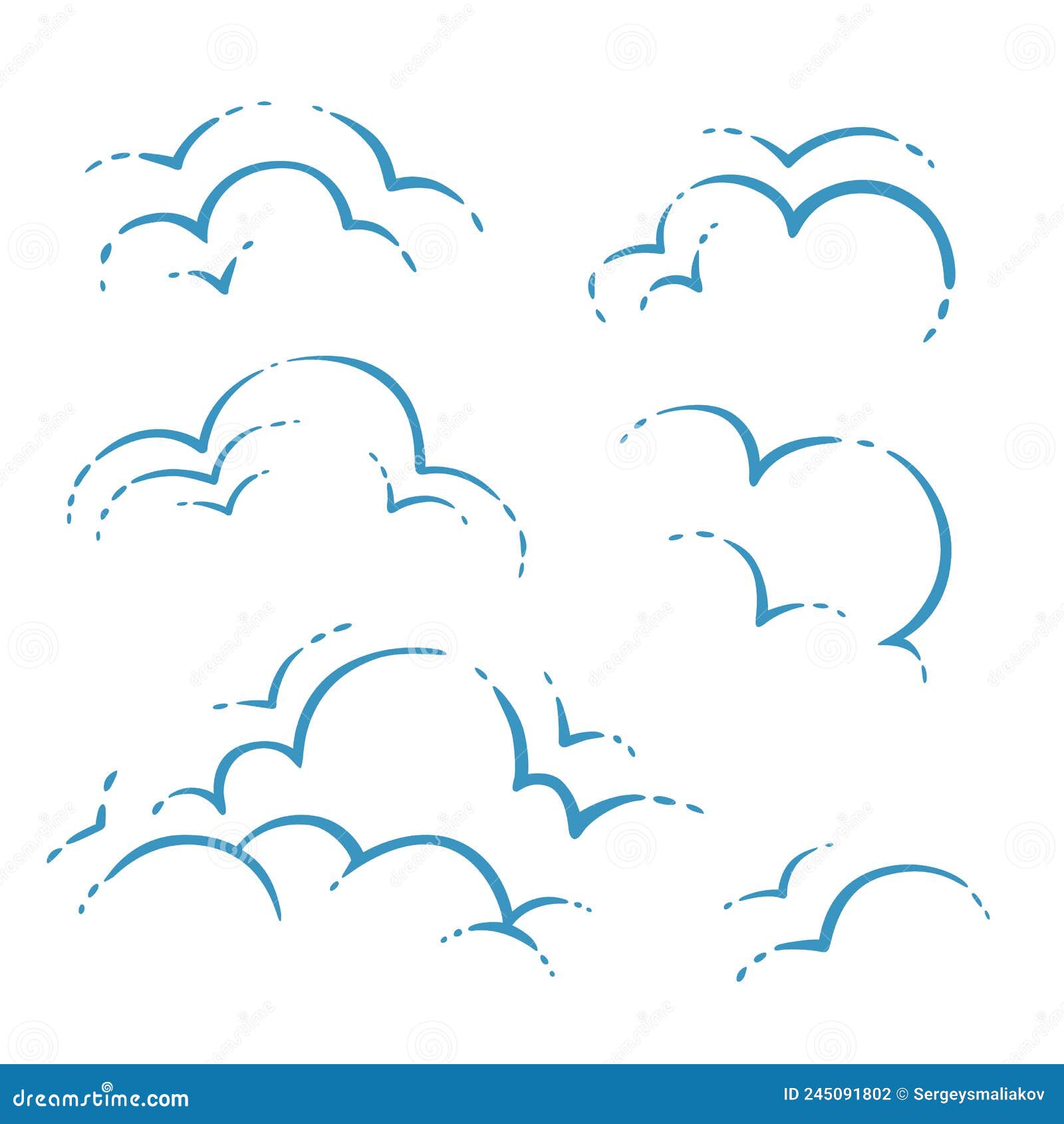 Clouds, Design Elements. Stylized Illustrations Stock Vector ...