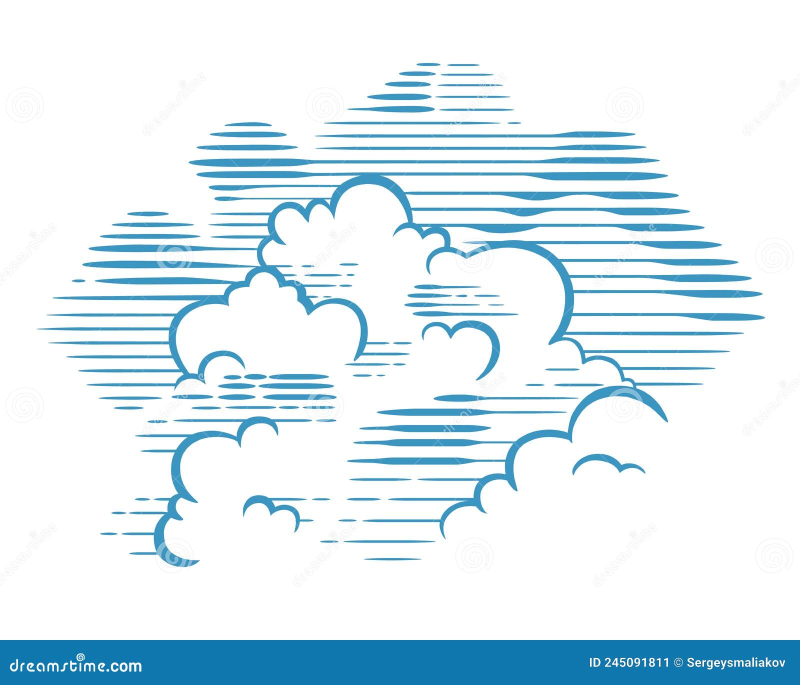 Clouds, Design Elements. Stylized Illustrations Stock Vector ...