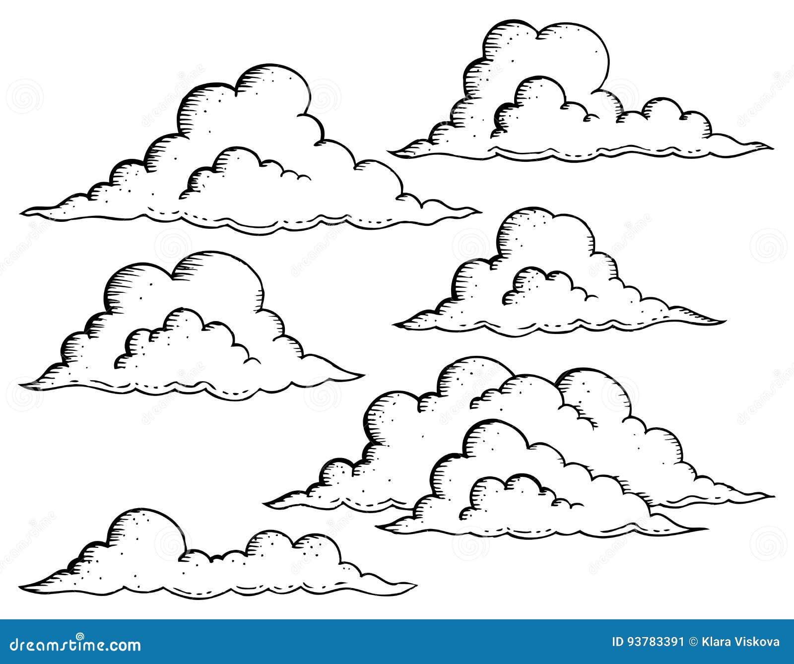 Clouds Drawings Theme Image 1 Stock Vector - Illustration of ...