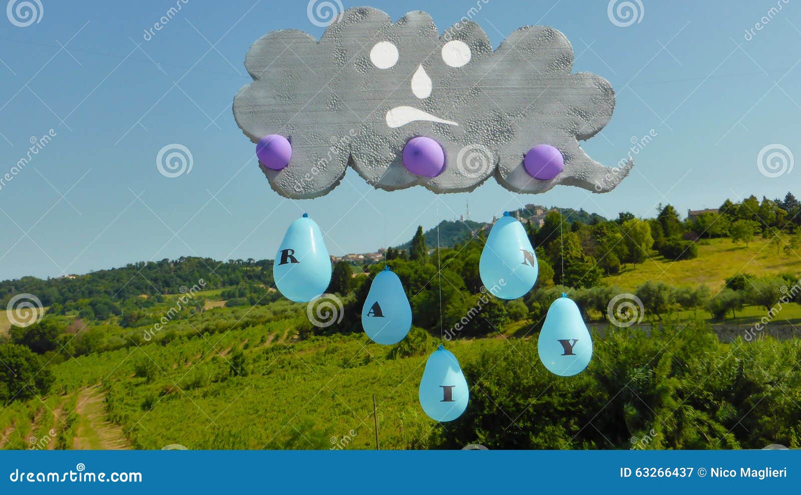 Clouds and Drops of Water are Falling Down Stock Image - Image of ...