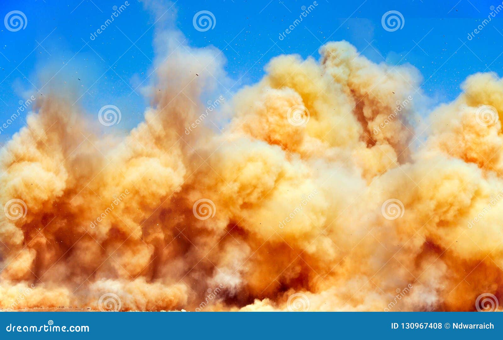 The Clouds of Dust after the Blasting on the Mining Site Stock Photo ...