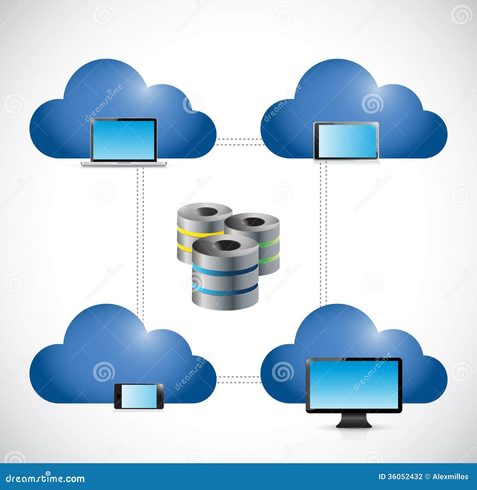 Clouds Electronics Network Server Illustration Stock Illustration ...
