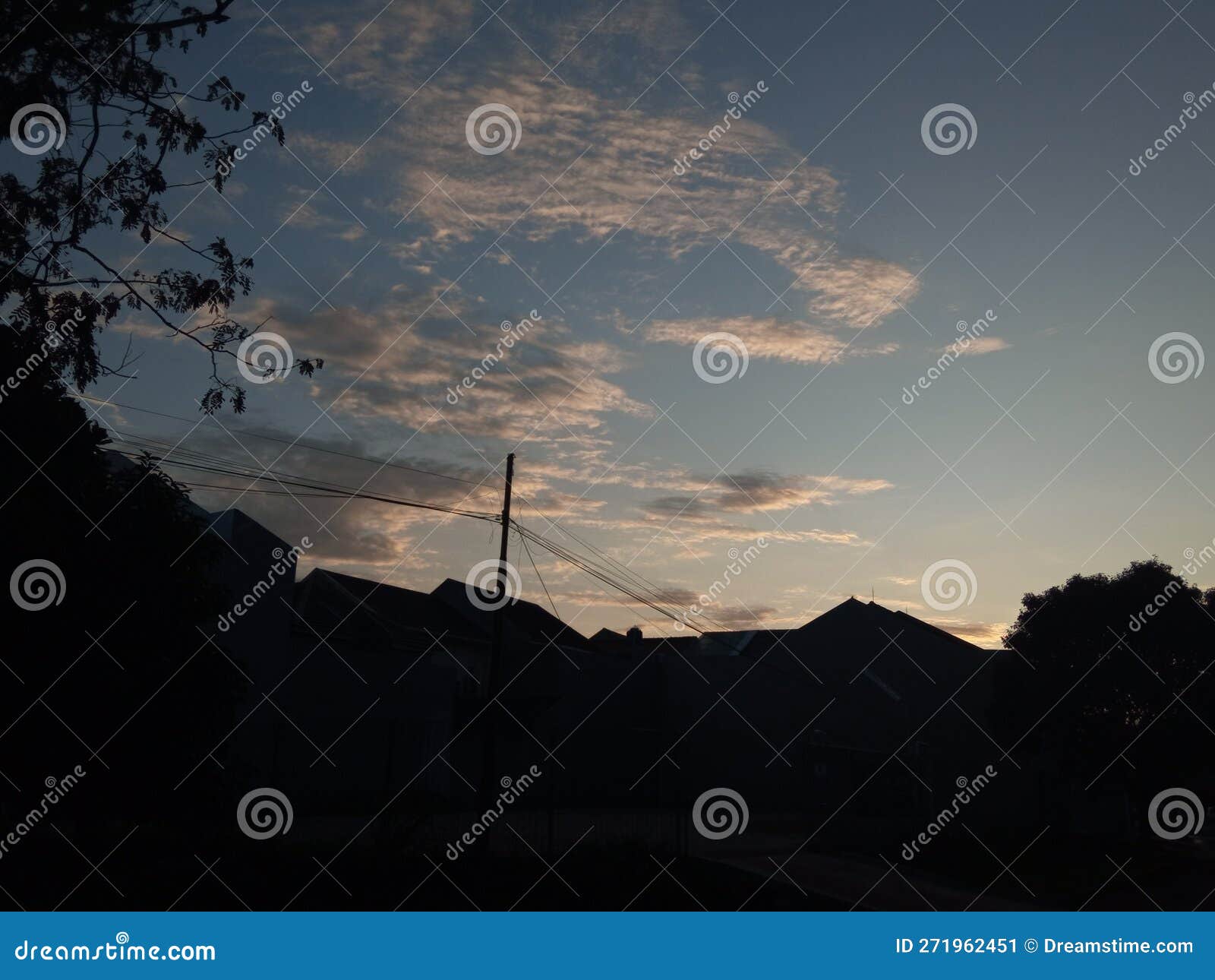 Silhouette Shadow Awan Langit View Electric Post Nuvem Stock Photos ...