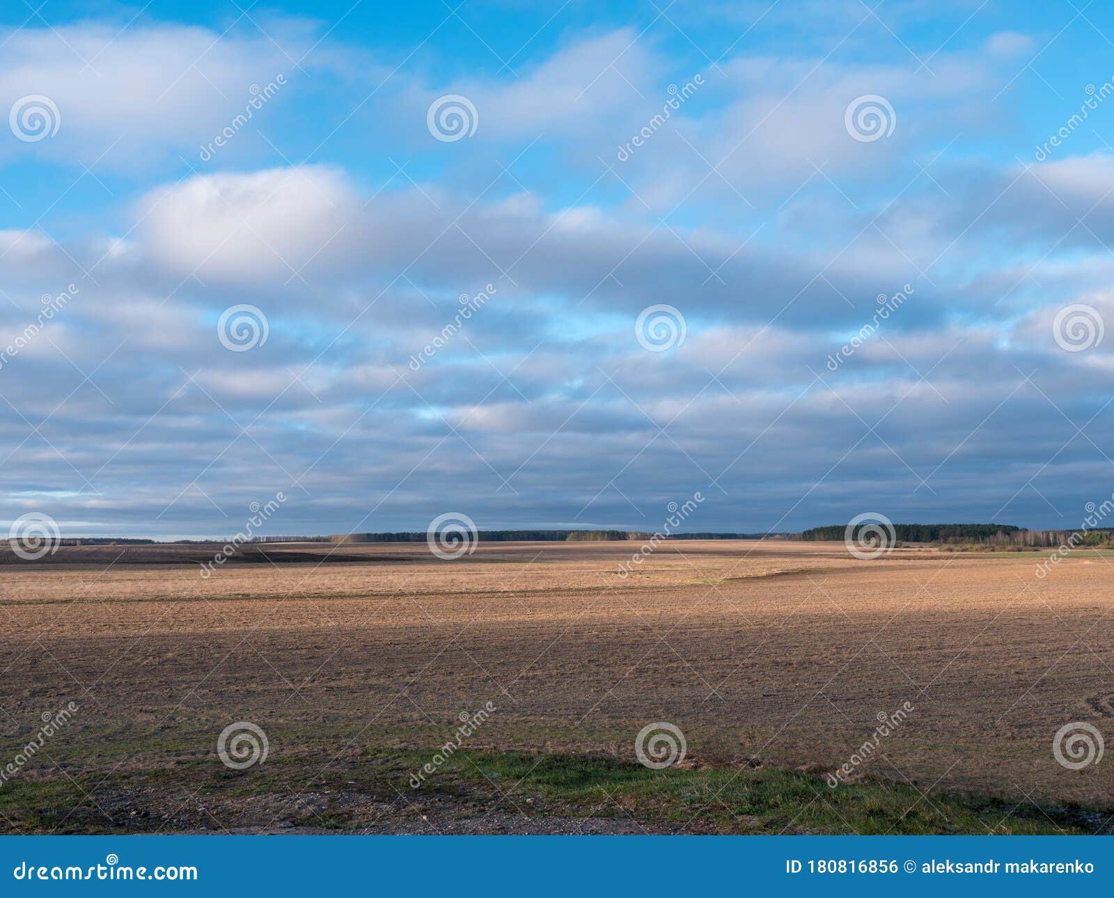 Clouds Floating Over a Field with Crops at Dawn Stock Photo - Image of ...