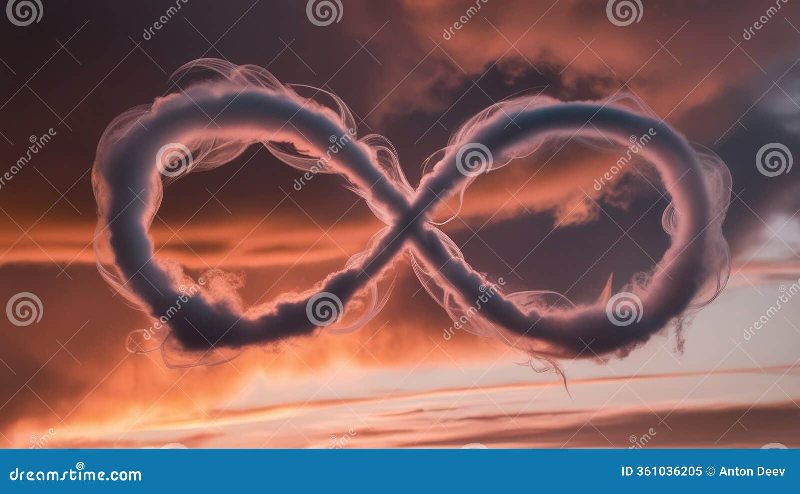 Clouds Form an Infinity Symbol Against a Dramatic Sunset Sky Creating a ...