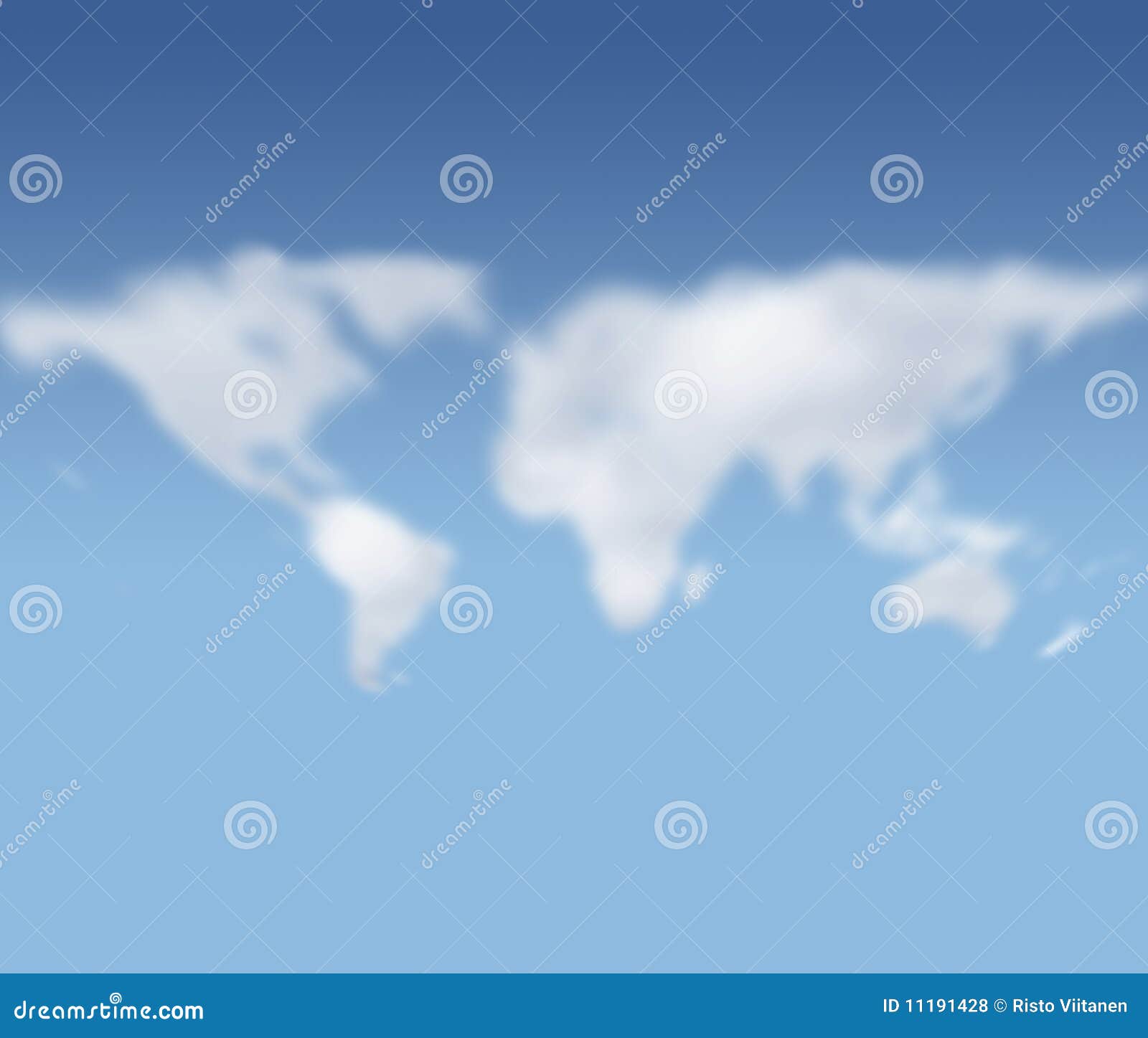 Clouds Forming World Map Figure Stock Illustration - Illustration of ...