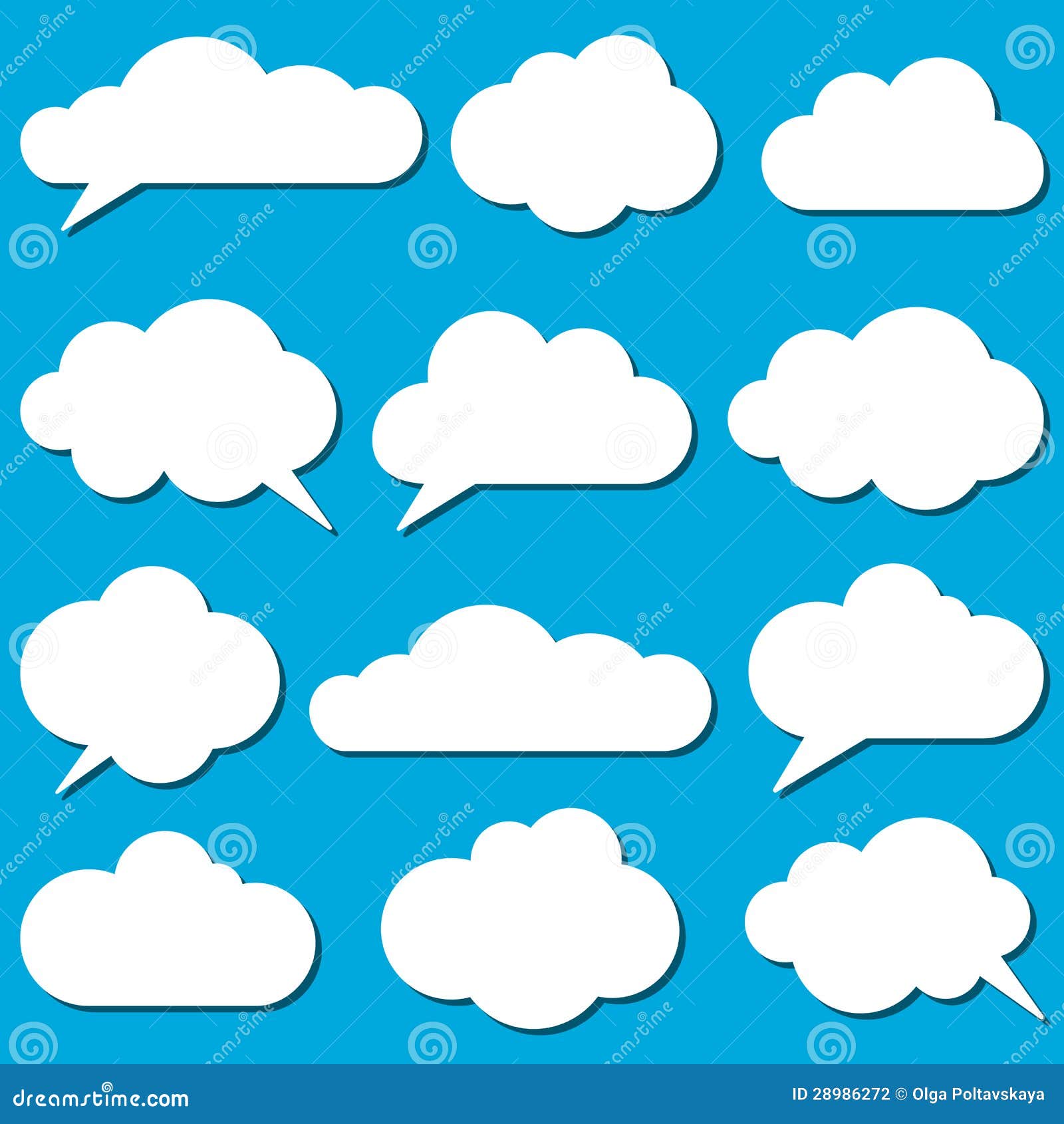 Clouds frames stock vector. Illustration of label, talk - 28986272