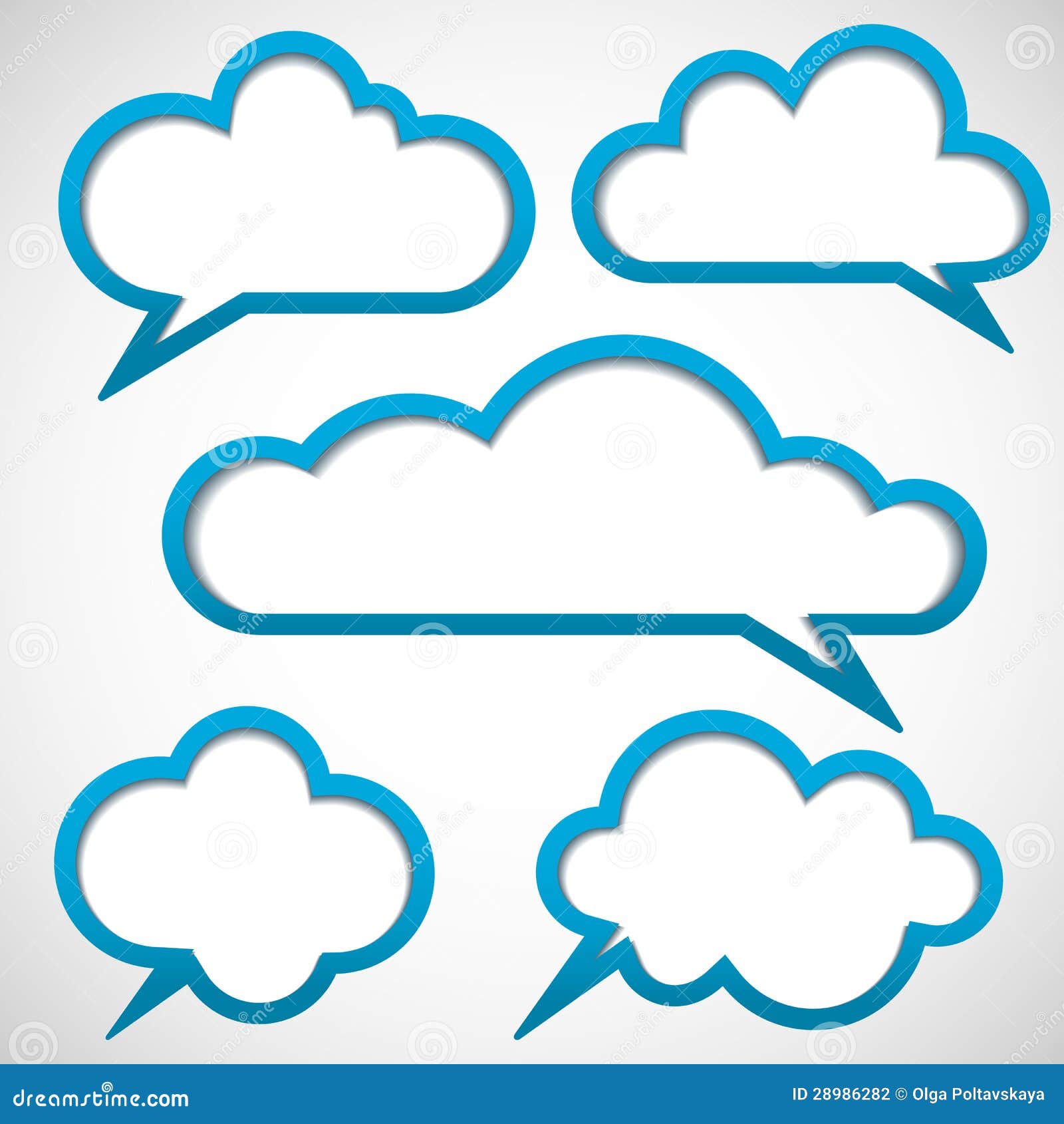 Clouds frames stock vector. Illustration of cloud, chatting - 28986282