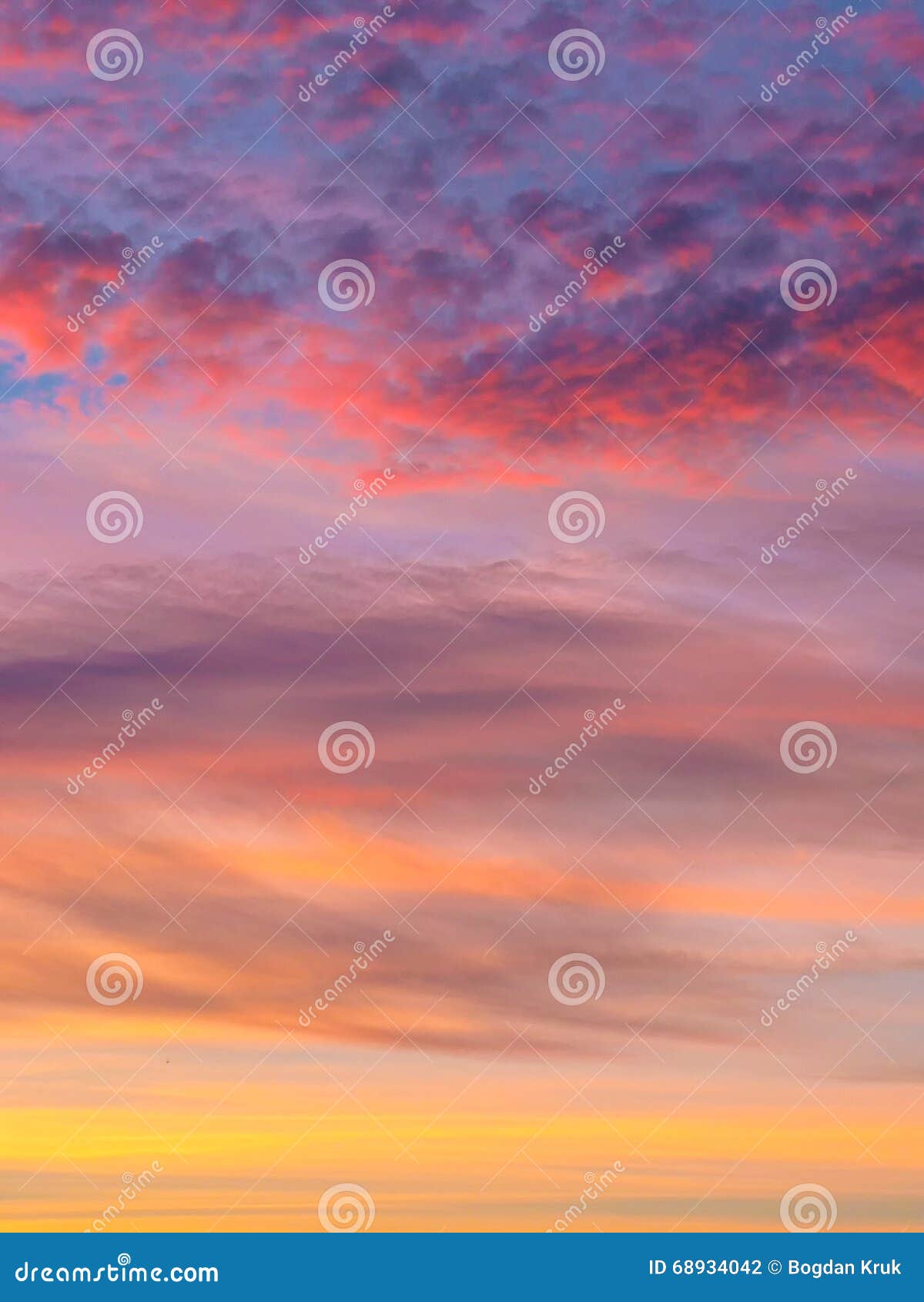 Clouds with Full Colour Sunset Sky Stock Photo - Image of color ...