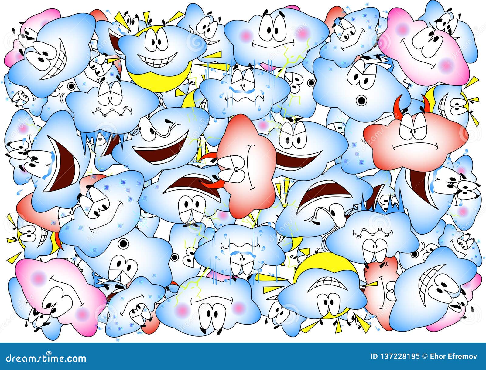 The Mood of the Clouds is Different. Stock Vector - Illustration of ...