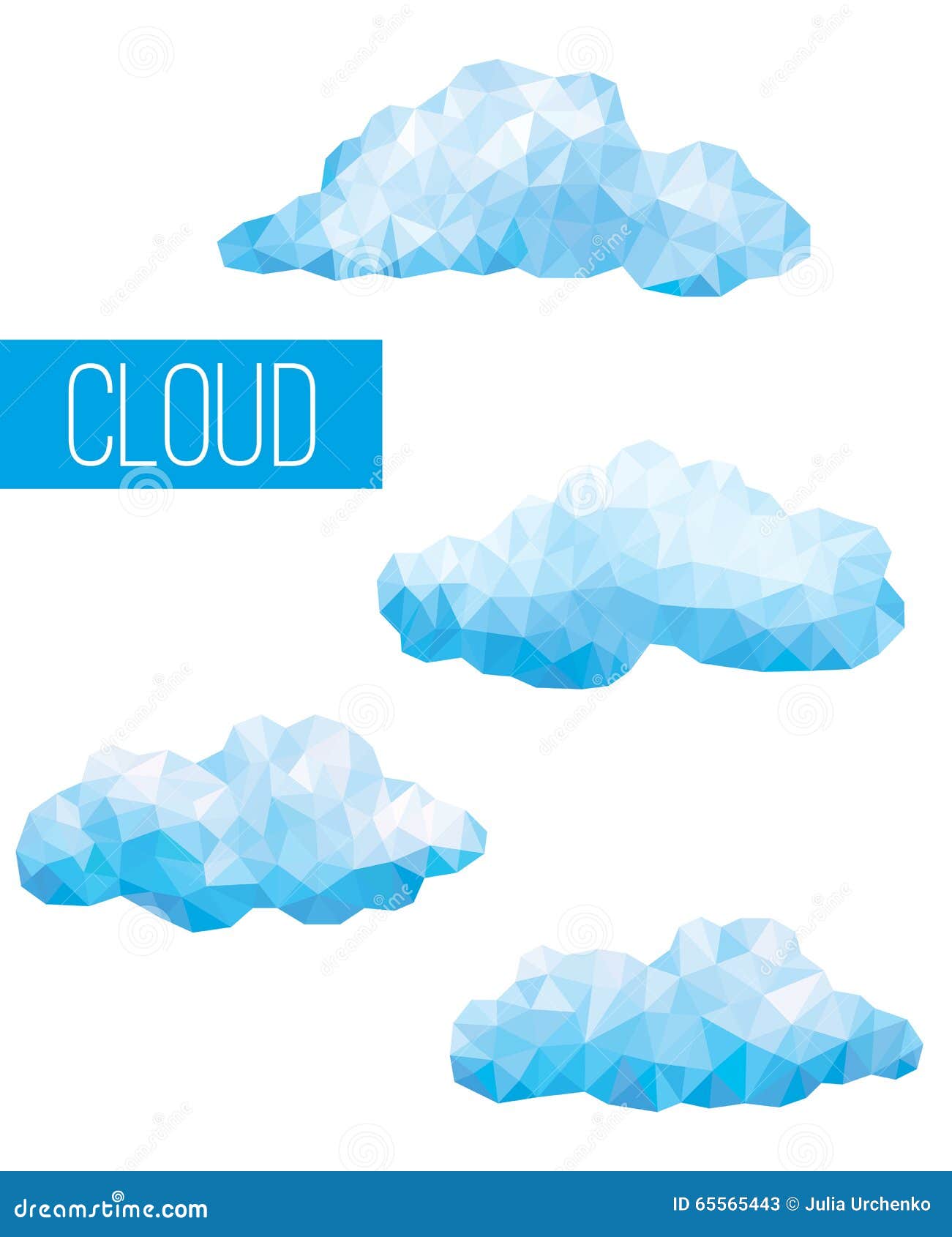 Clouds Geometric in Style Triangular Low Poly Stock Vector ...