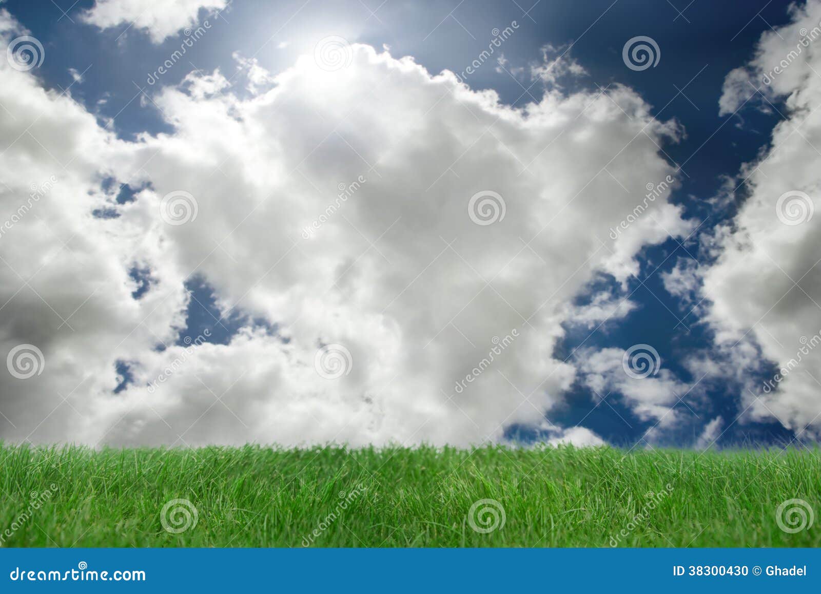 Clouds and Grass Background Stock Photo - Image of blue, cloud: 38300430