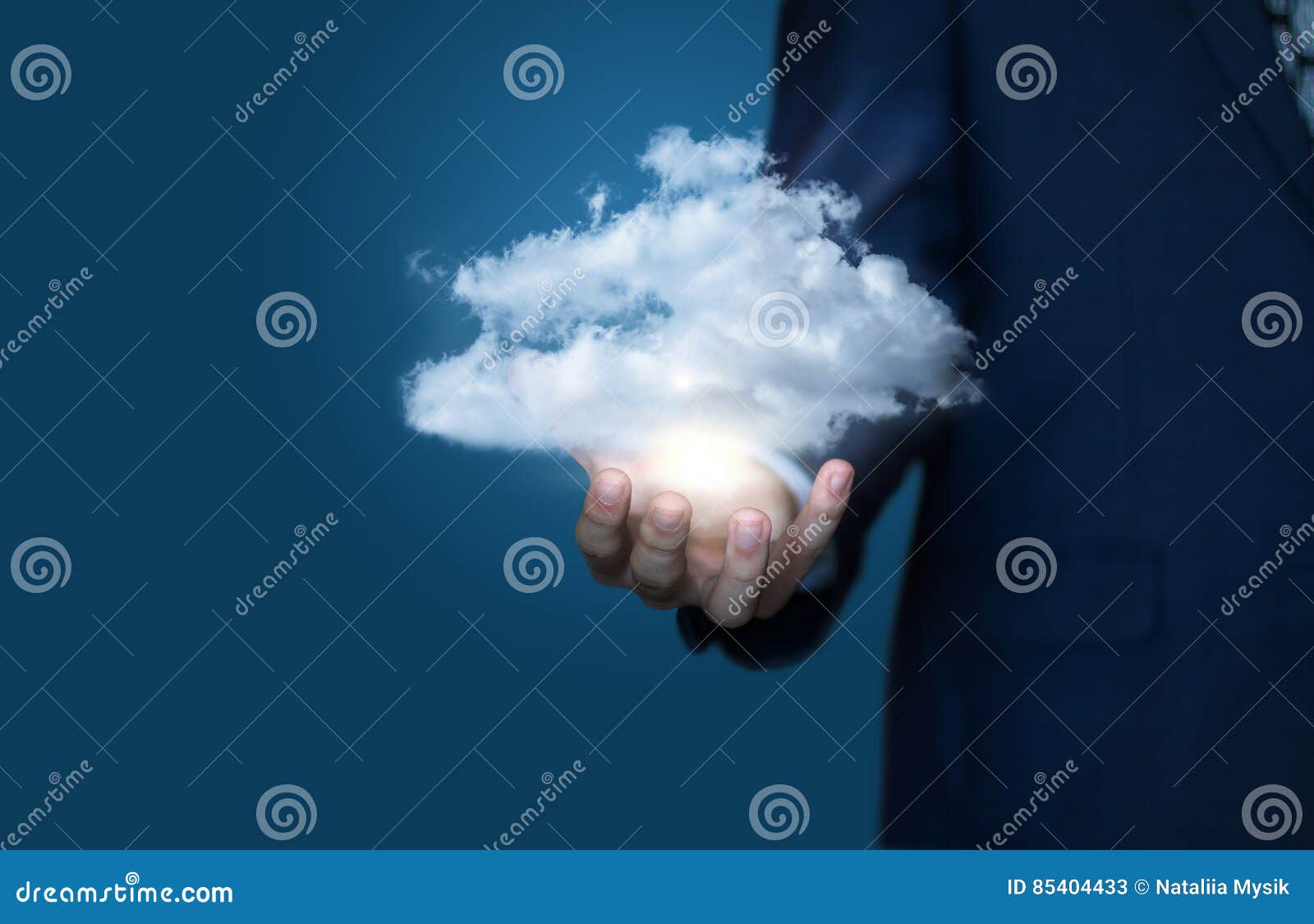 Clouds on hand. stock image. Image of idea, link, imagination - 85404433