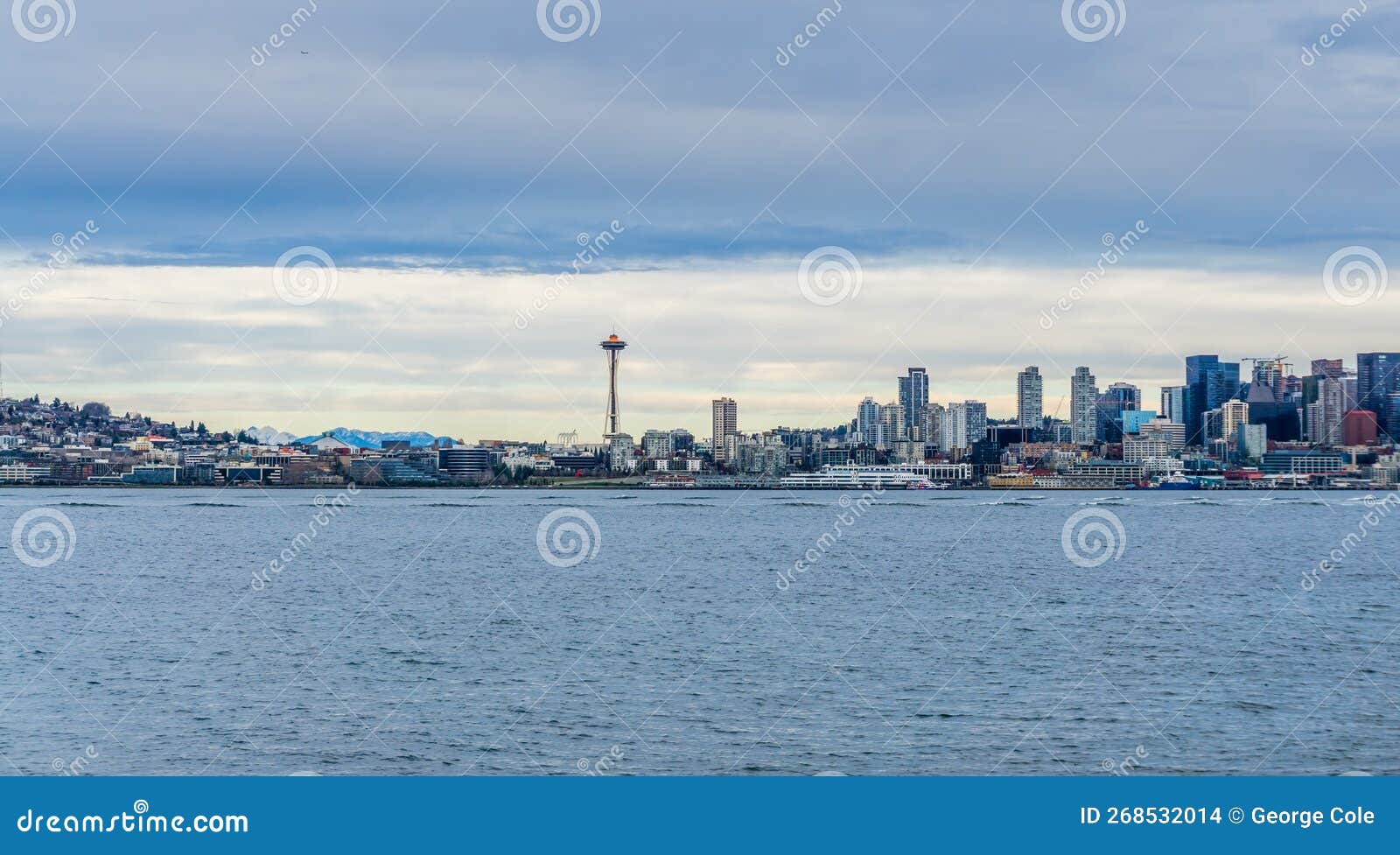 Overcast Seattle Skyline 2 stock photo. Image of clouds - 268532014
