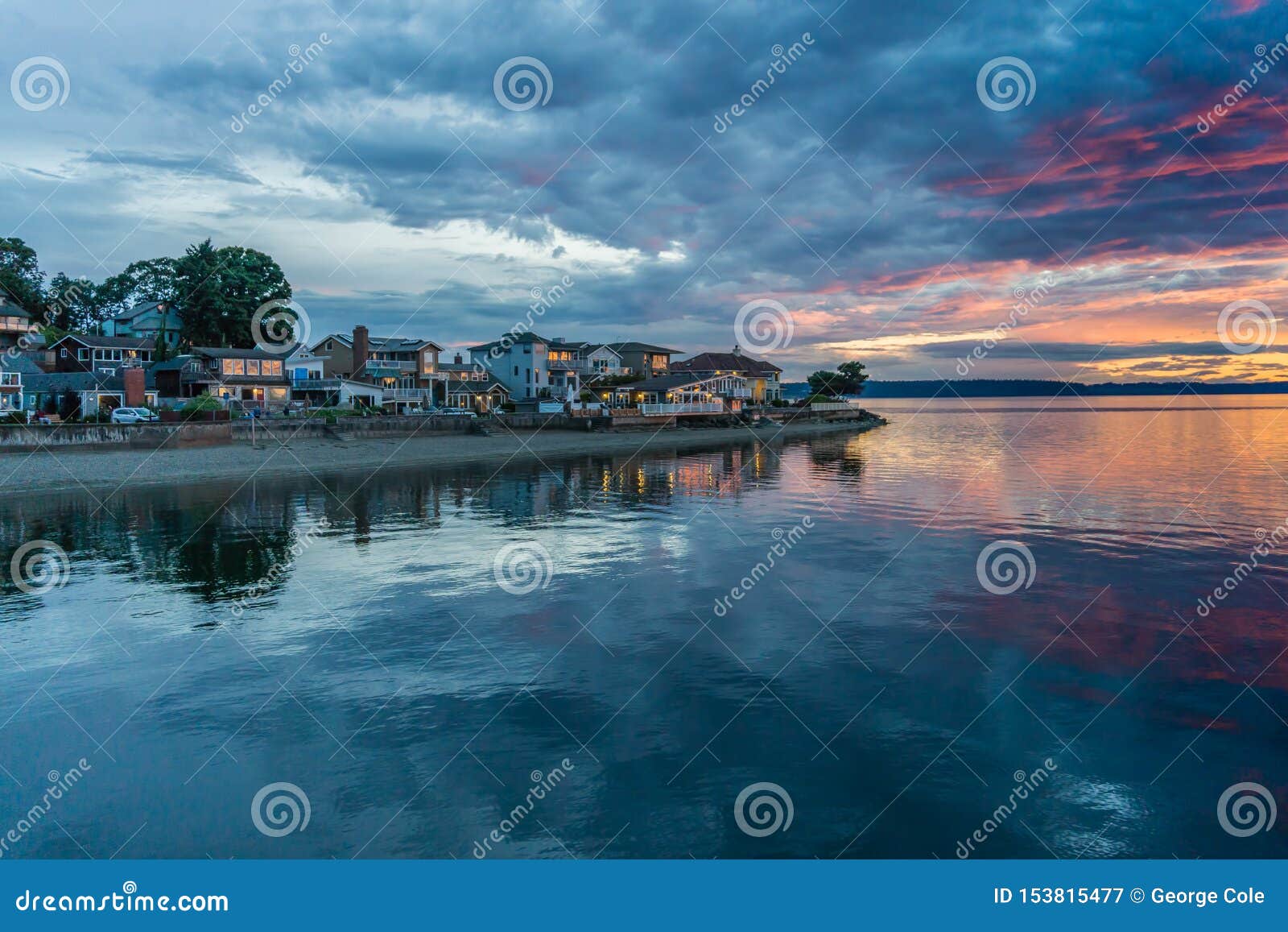 Sunset at Dash Point 9 stock image. Image of ocean, washington - 153815477
