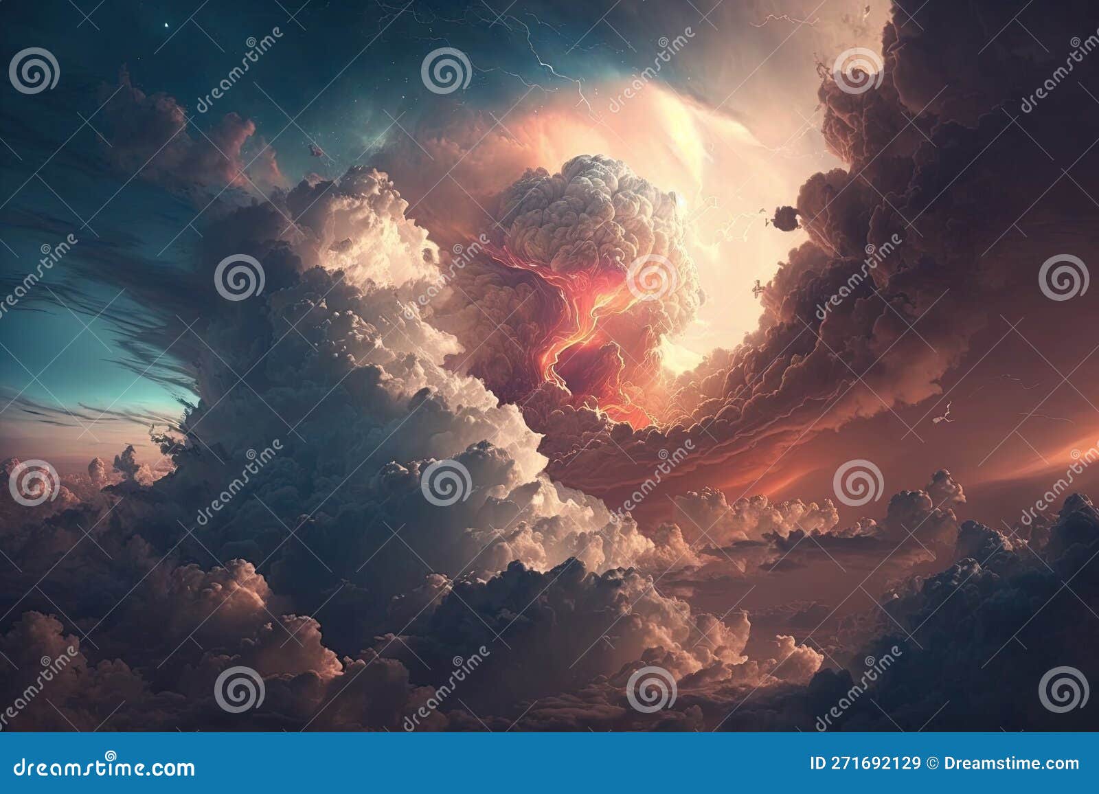 The clouds in heaven stock illustration. Illustration of ocean - 271692129