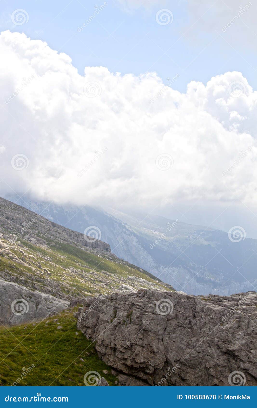 Clouds in the High of the Mountain in Pyrenees Stock Photo - Image of ...
