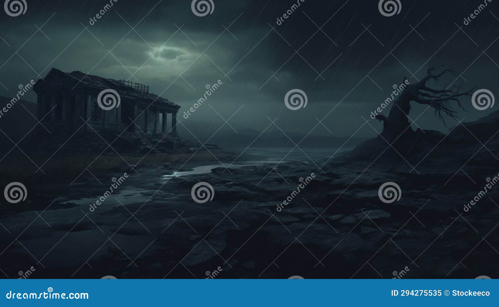 Devilish Temple: a Dark Fantasy Illustration of a Moody Neo-noir World ...