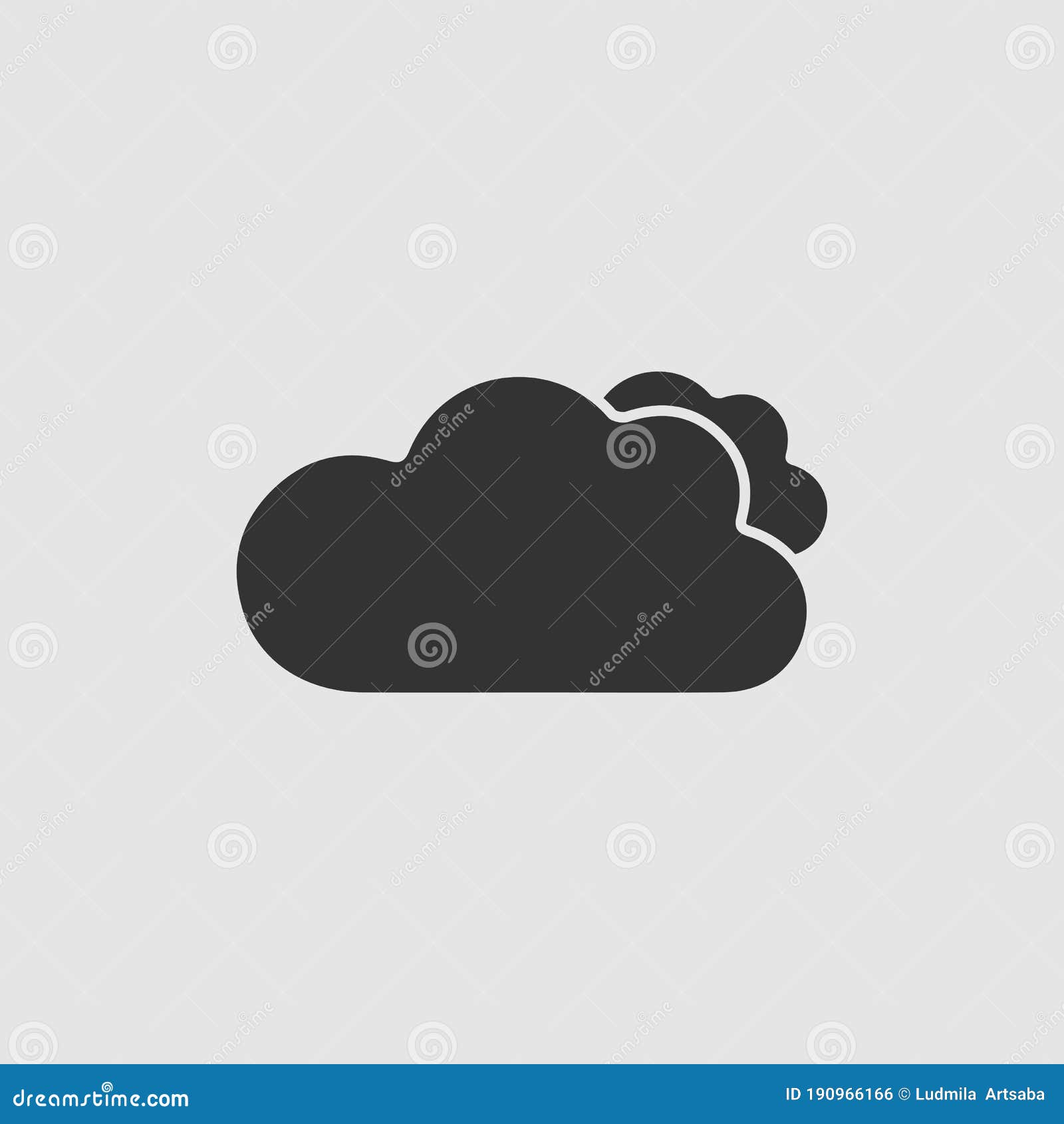 Clouds icon flat stock illustration. Illustration of cloudy - 190966166