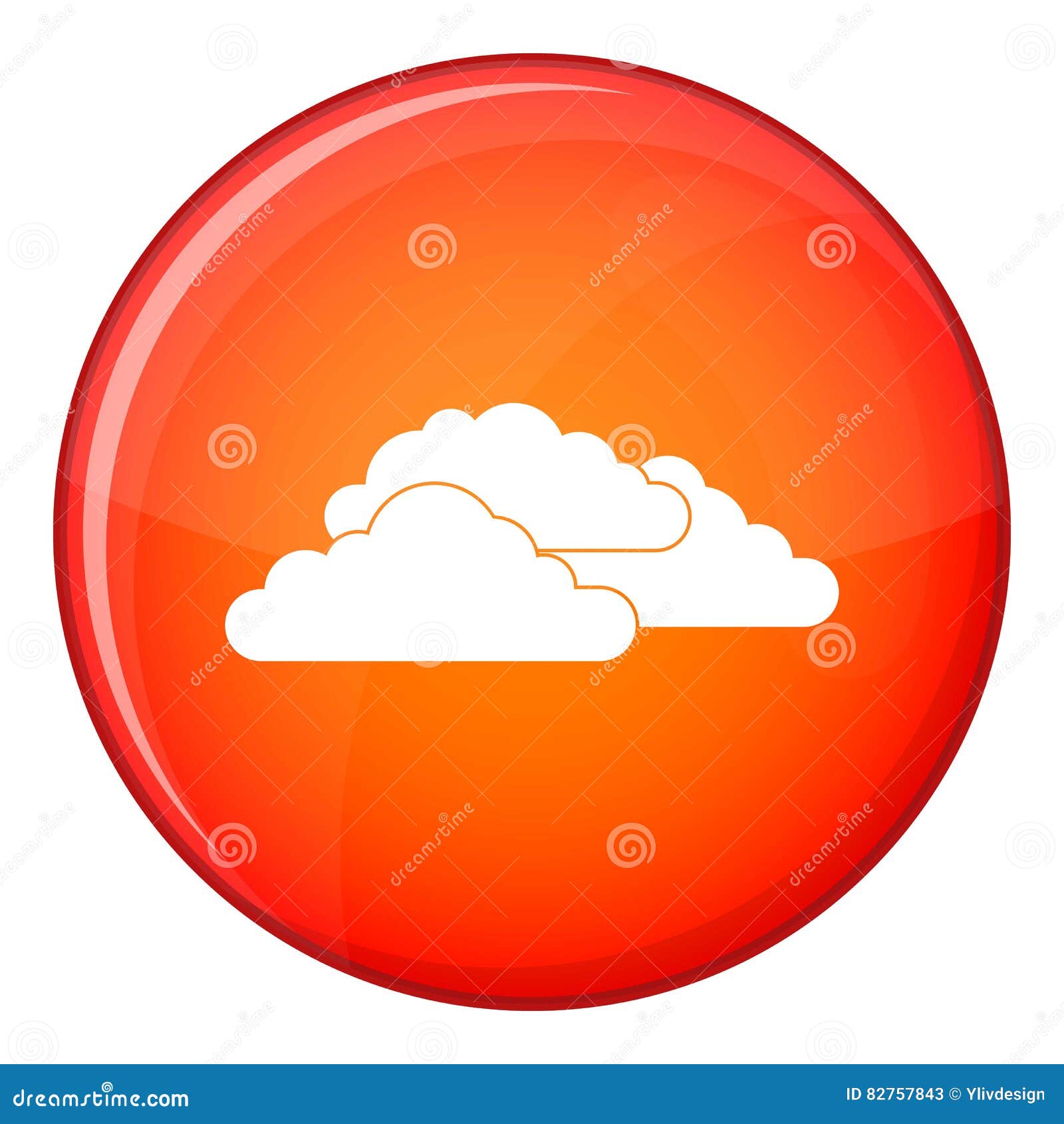 Clouds icon, flat style stock vector. Illustration of light - 82757843