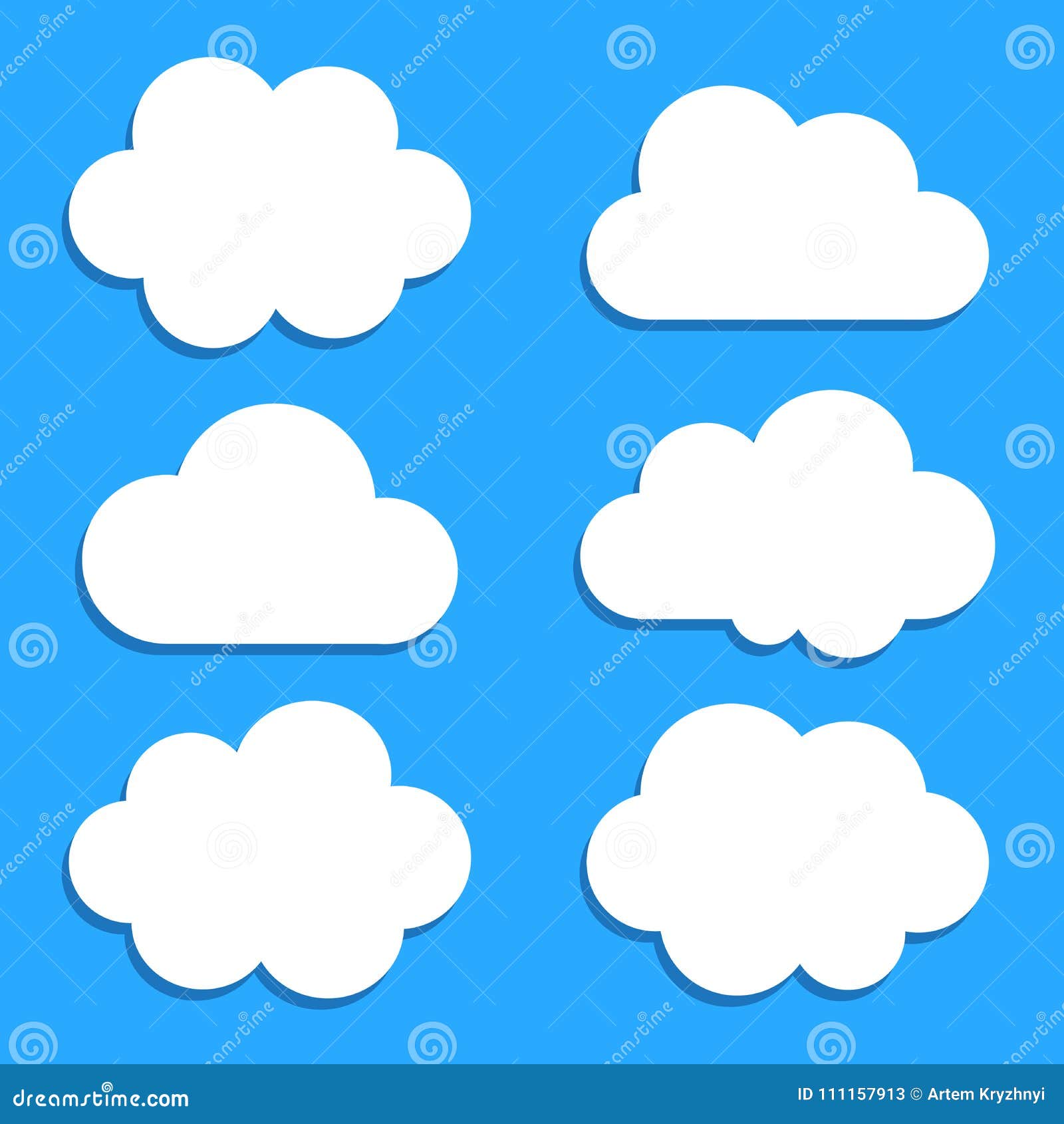 Clouds Icons Flat Set Vector Network Shape Stock Vector - Illustration ...