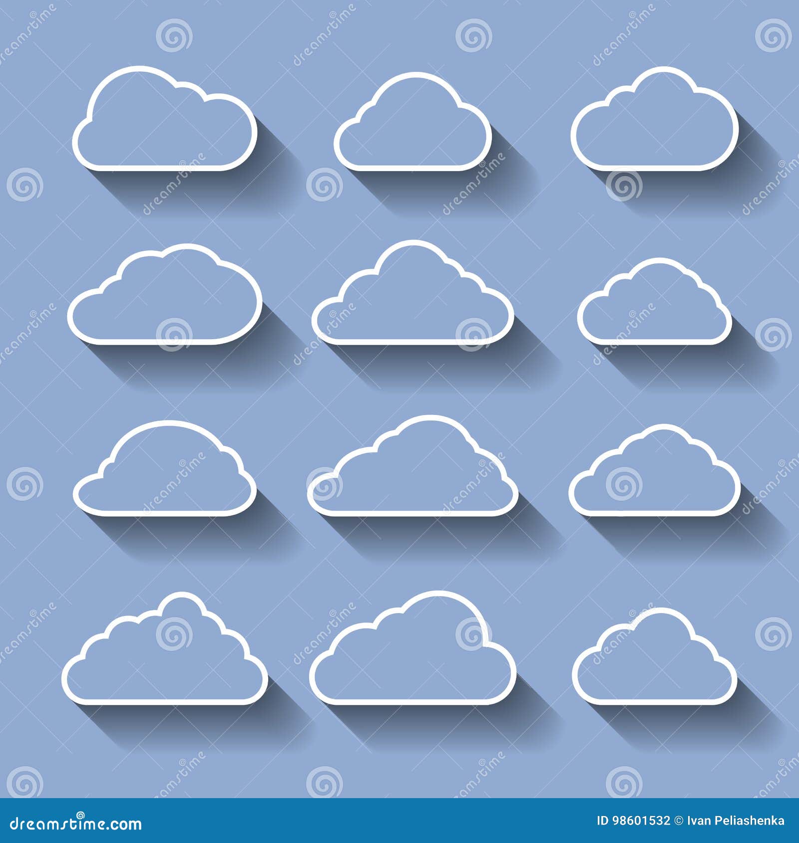 Clouds icons stock illustration. Illustration of icon - 98601532