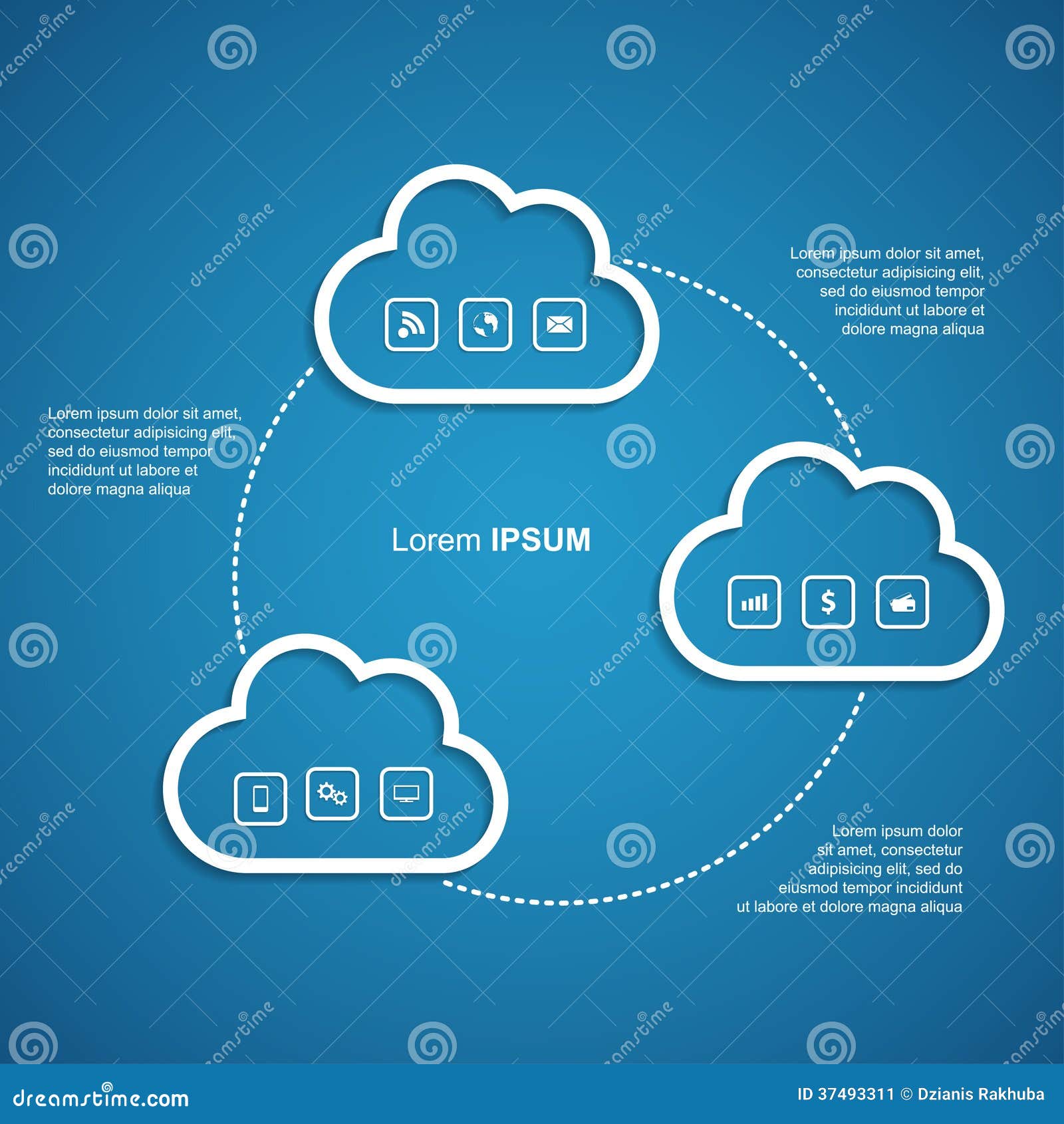 Clouds infographic stock vector. Illustration of network - 37493311