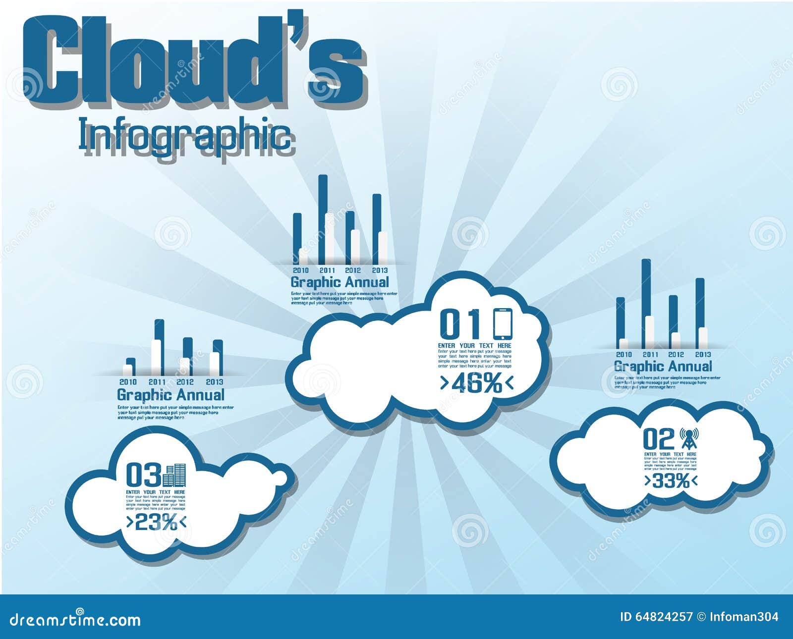 Clouds Infographic Modern Style 2016 Stock Illustration - Illustration ...