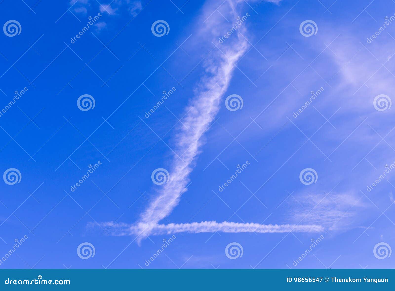 Clouds in the L Shape on the Blue Sky. Stock Image - Image of float ...