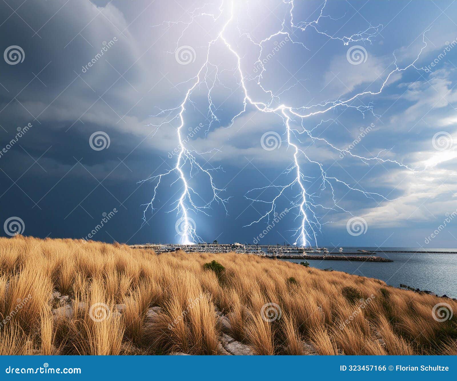 Clouds, Lightning and Outdoor Background for Storm, Environment or ...