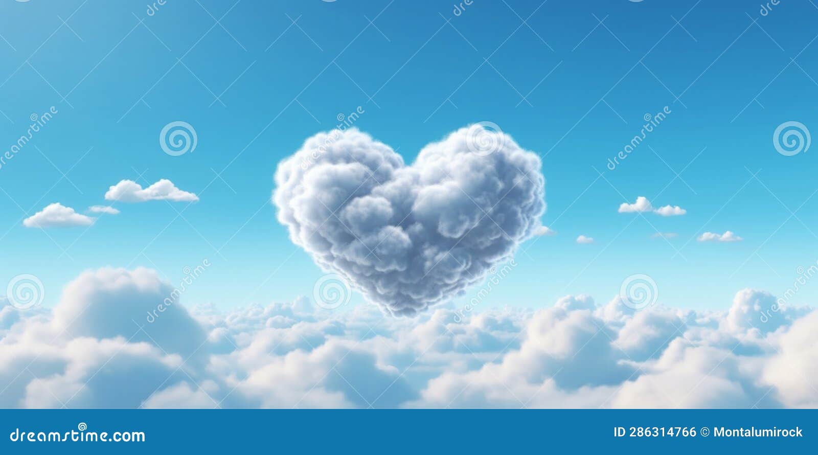 Clouds Love Shape and Blue-sky Story Romantic Background Stock ...