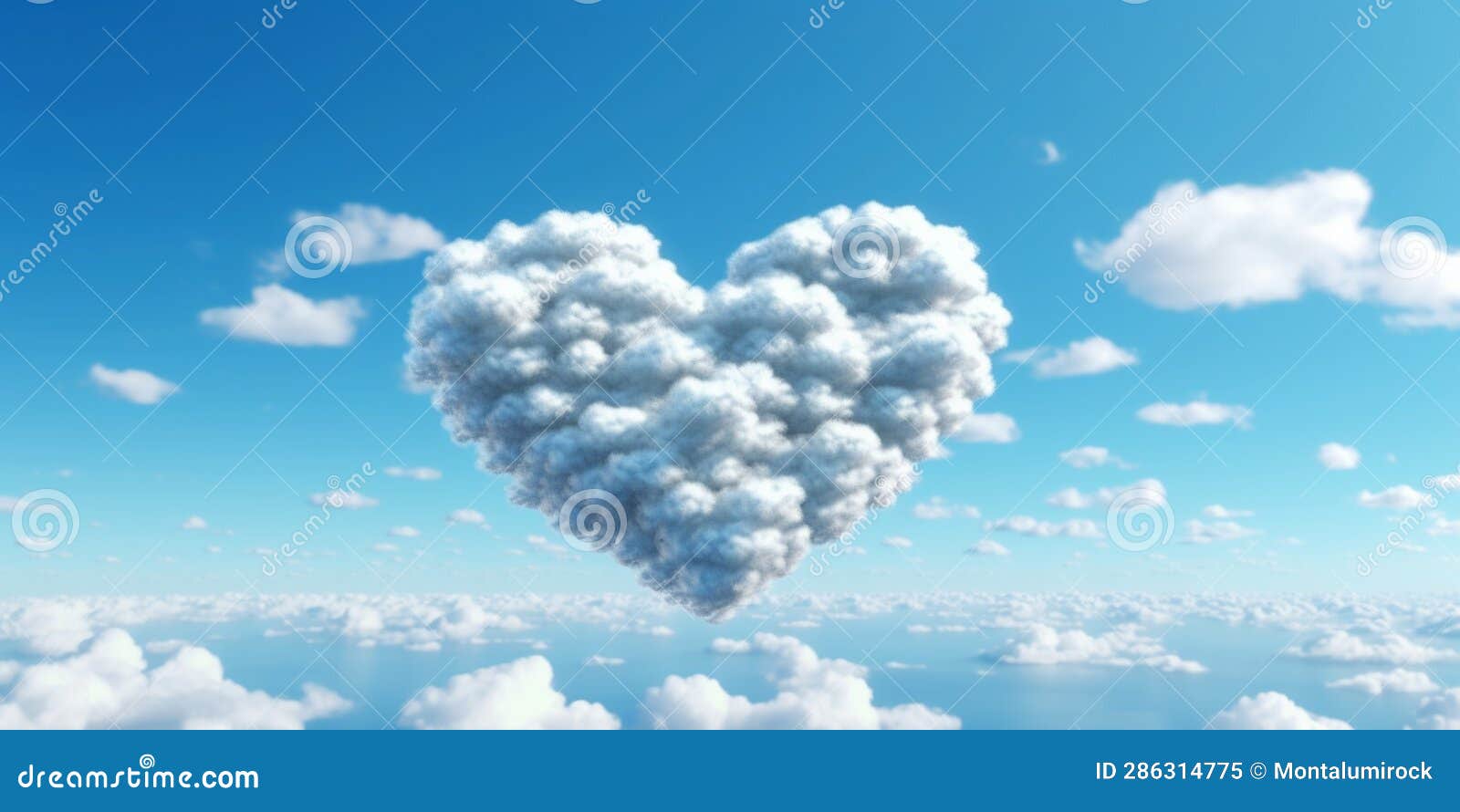 Clouds Love Shape and Blue-sky Story Romantic Background Stock ...