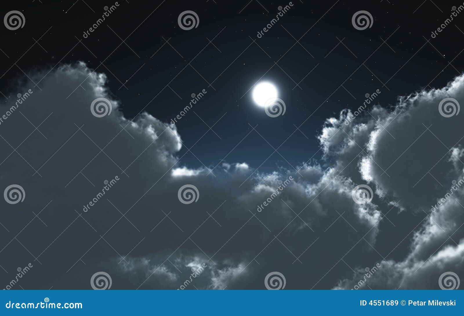 Clouds and Moon in the Night Stock Image - Image of astronomy, midnight ...