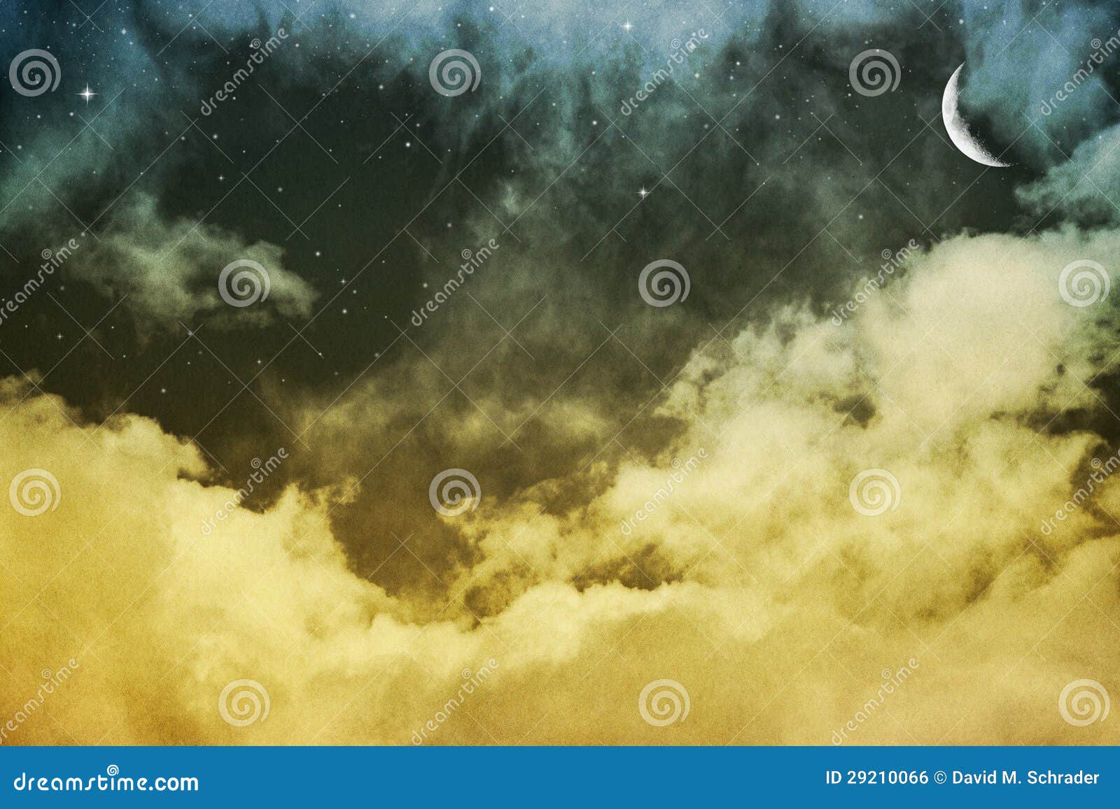 Clouds, Moon and Stars stock photo. Image of fantasy - 29210066