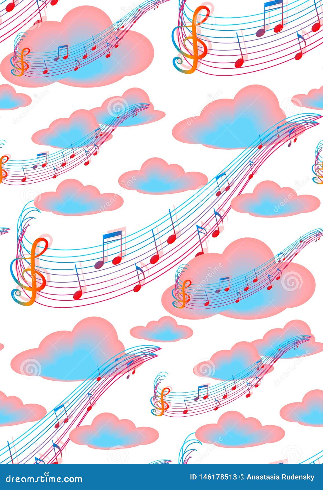Clouds and notes stock vector. Illustration of nature - 146178513