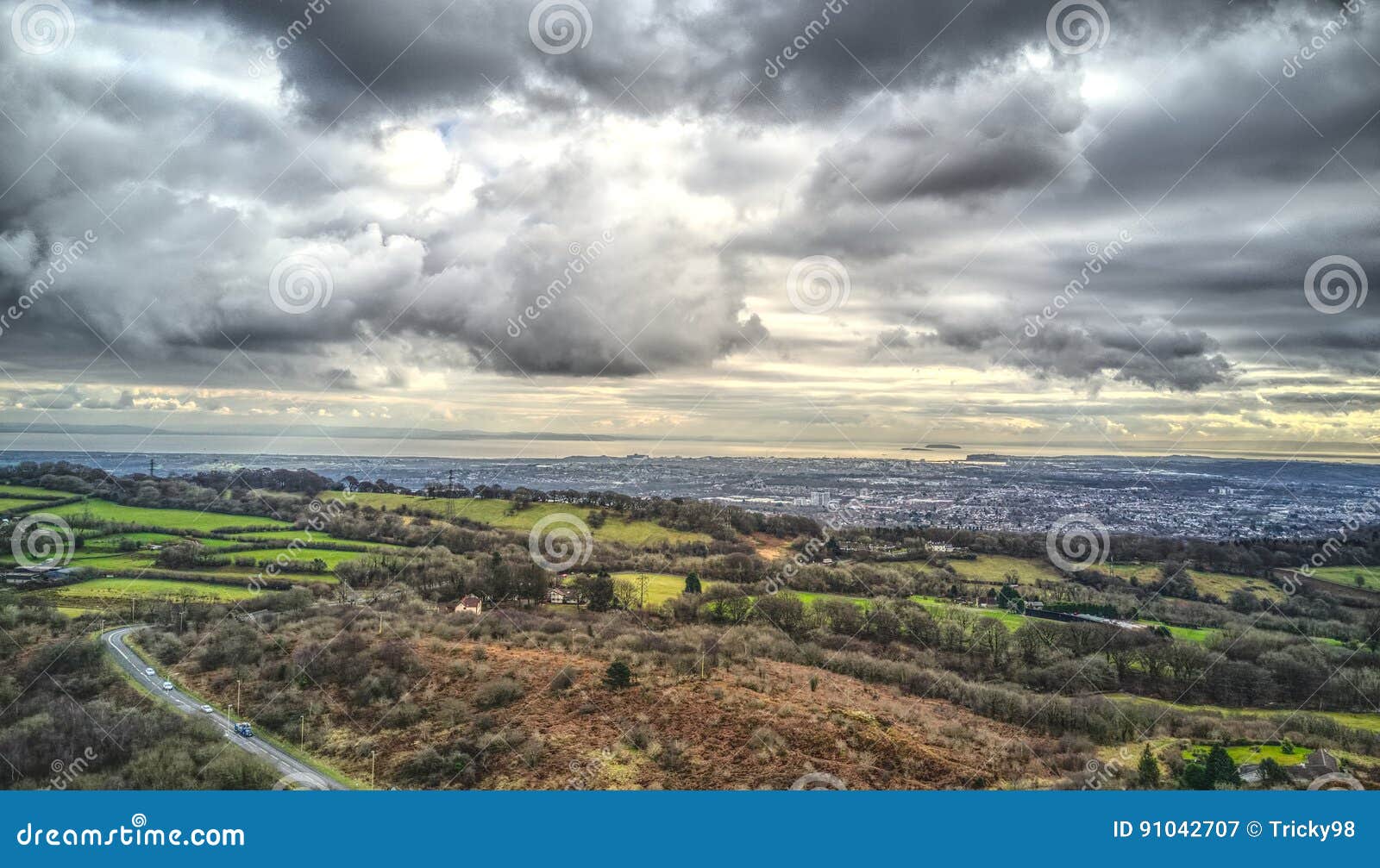 Clouds over Cardiff stock image. Image of view, south - 91042707