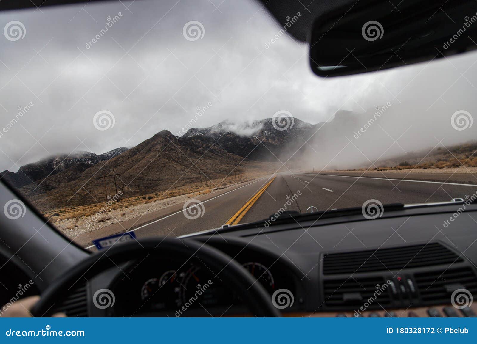 Empty Roadway through Car Window Stock Photo - Image of country, front ...