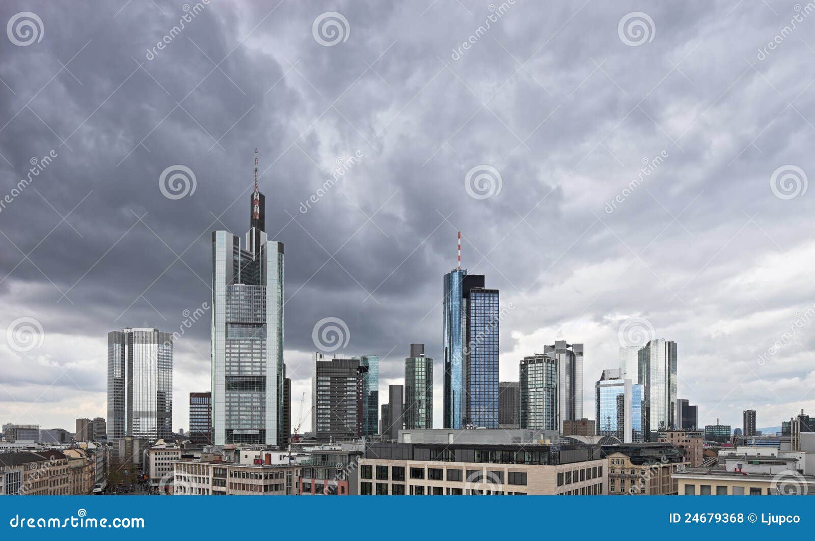Clouds Over the Financial Centre in Frankfurt Stock Photo - Image of ...