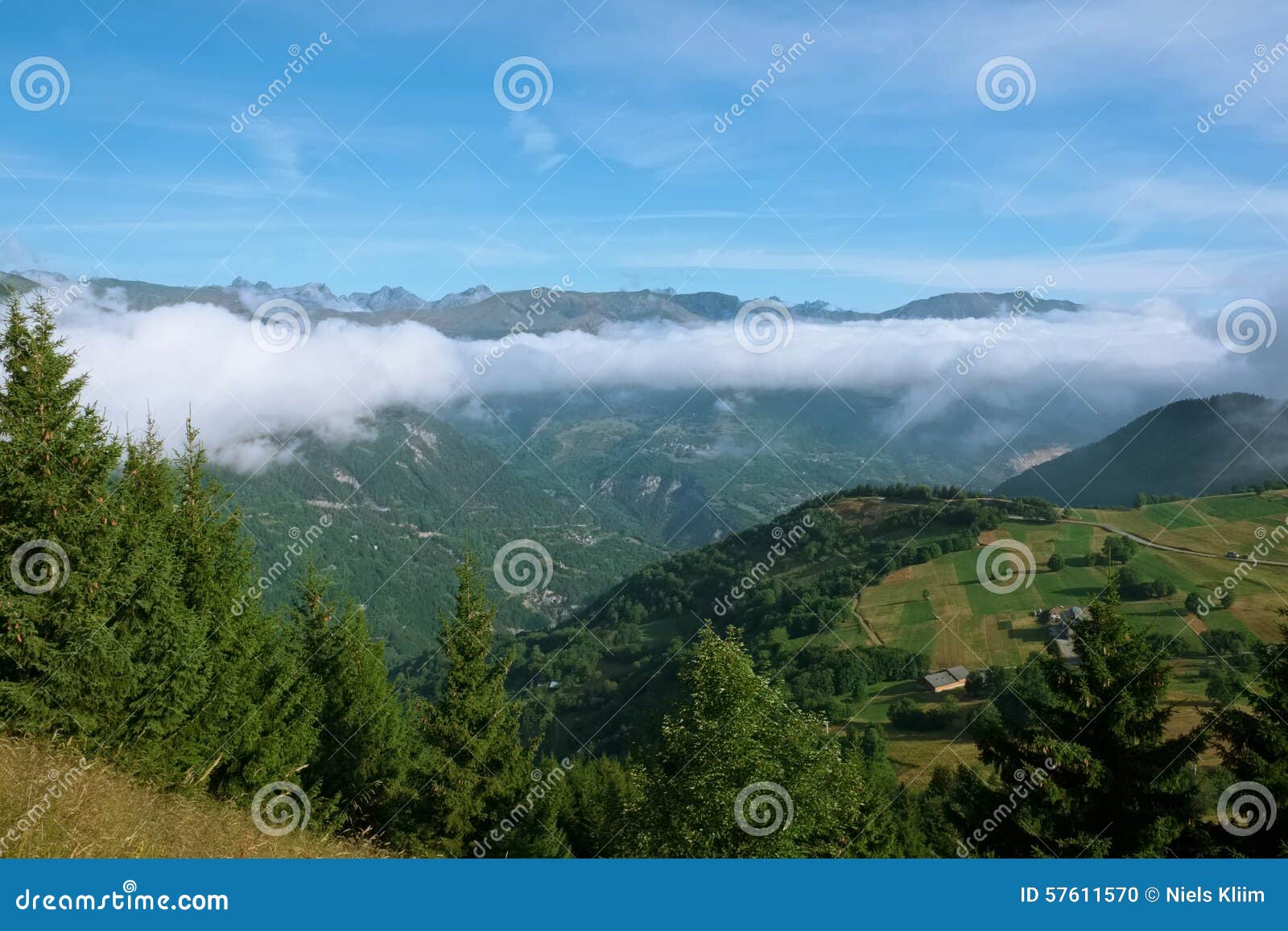 Clouds Over a French Valley Stock Photo - Image of trekking, travel ...