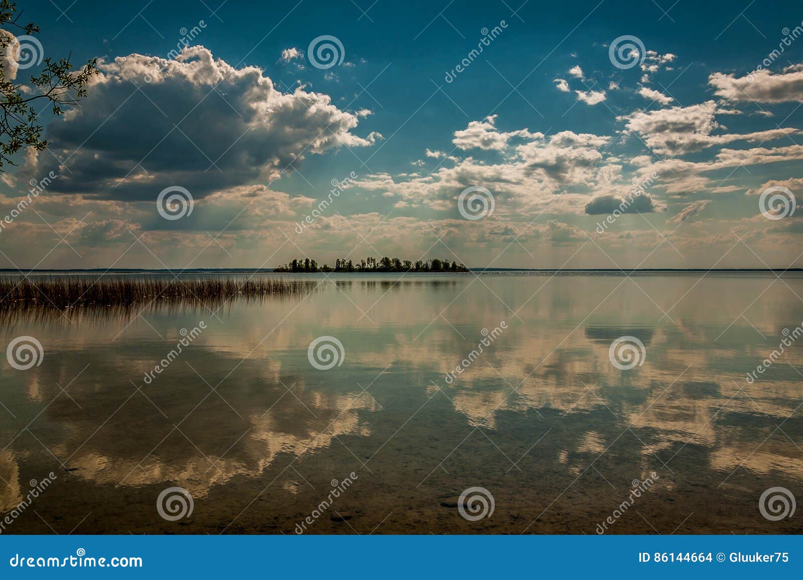 Clouds Over the Lake are Reflected in Water Stock Photo - Image of ...
